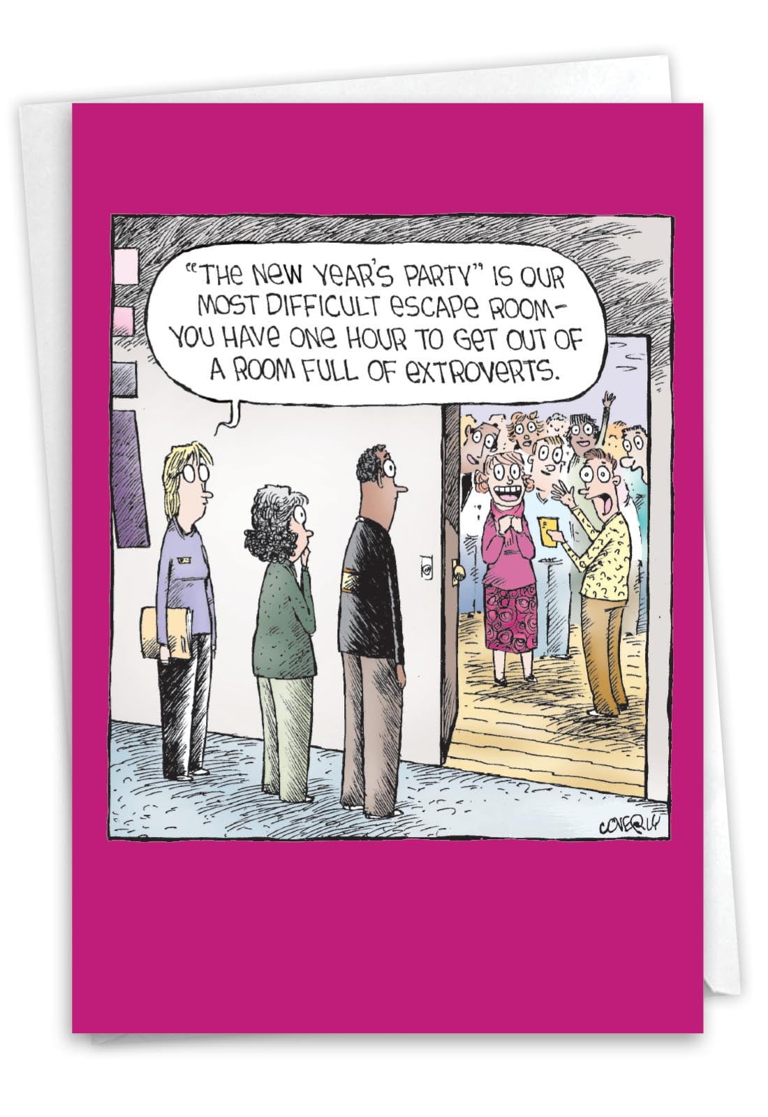 NobleWorks Funny New Year Greeting Card with 5 x 7 Inch Envelope (1 ...