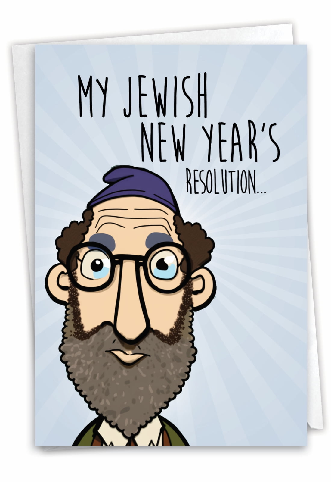 NobleWorks Funny Rosh Hashanah Greeting Card with 5 x 7 Inch Envelope ...