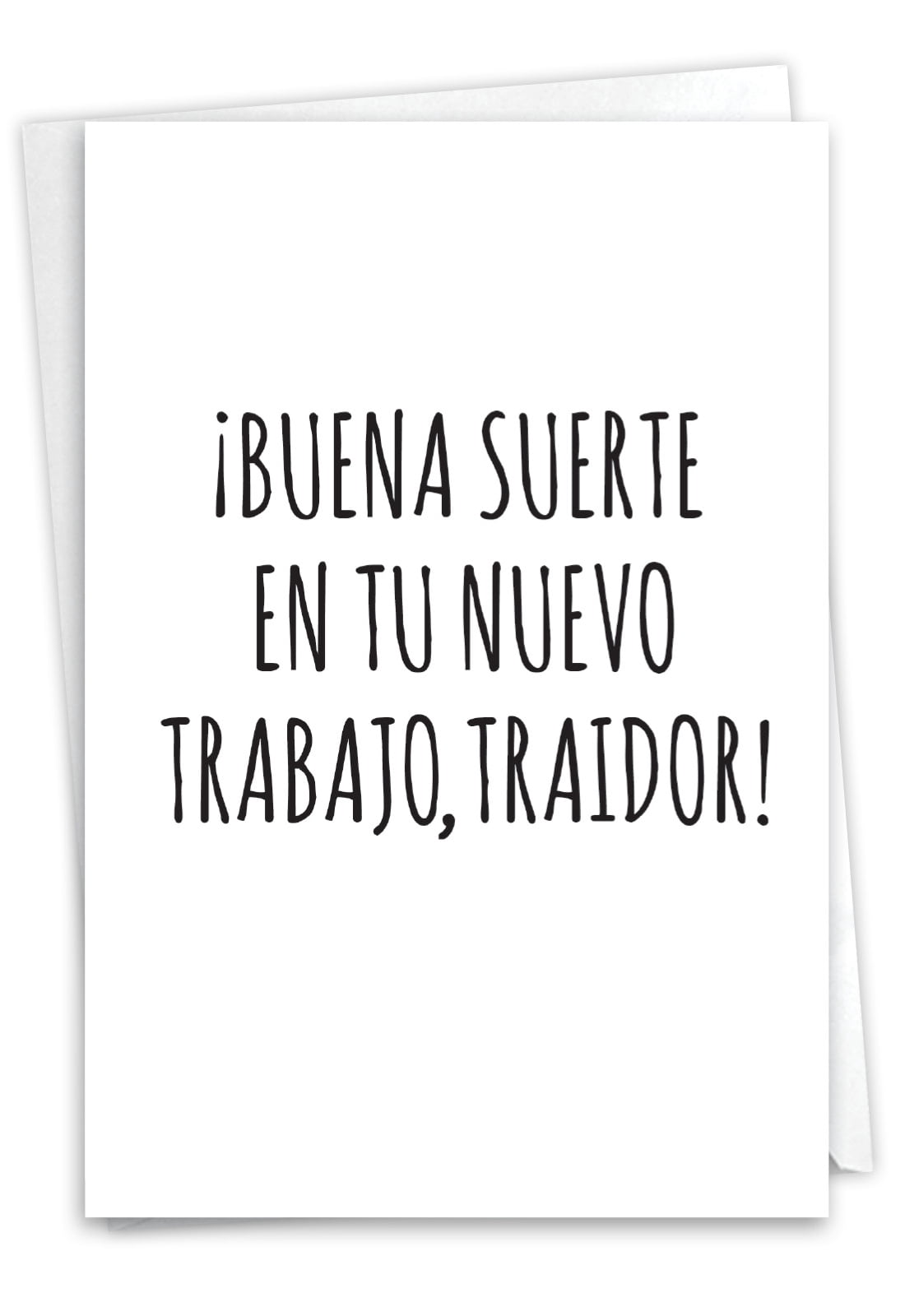 NobleWorks Funny Spanish New Job Greeting Card with 5 x 7 Inch Envelope ...