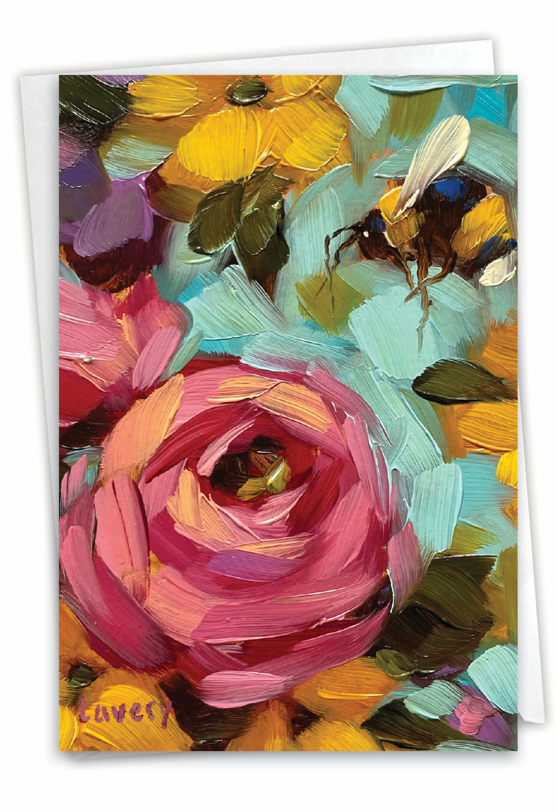 NobleWorks Get Well Paper Card with 5 x 7 Inch Envelope (1 Card) Blooms ...