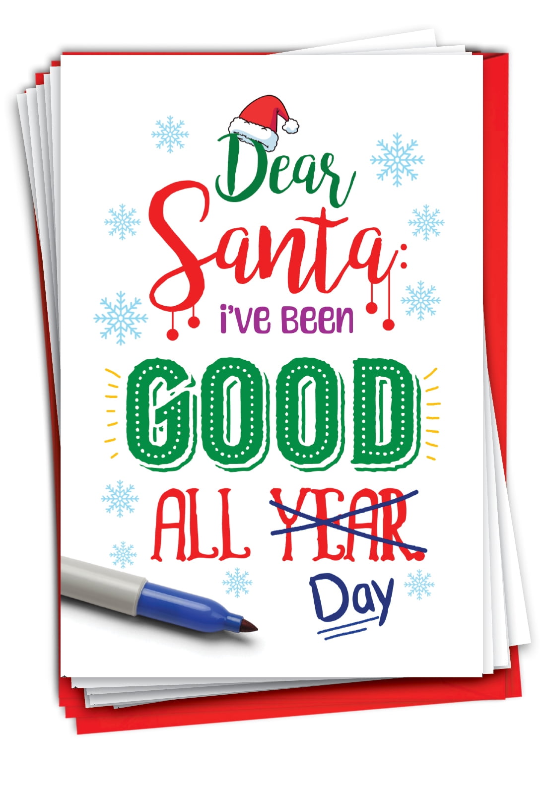 NobleWorks, Good All Day - 12 Funny Christmas Cards Boxed - Bulk Set ...