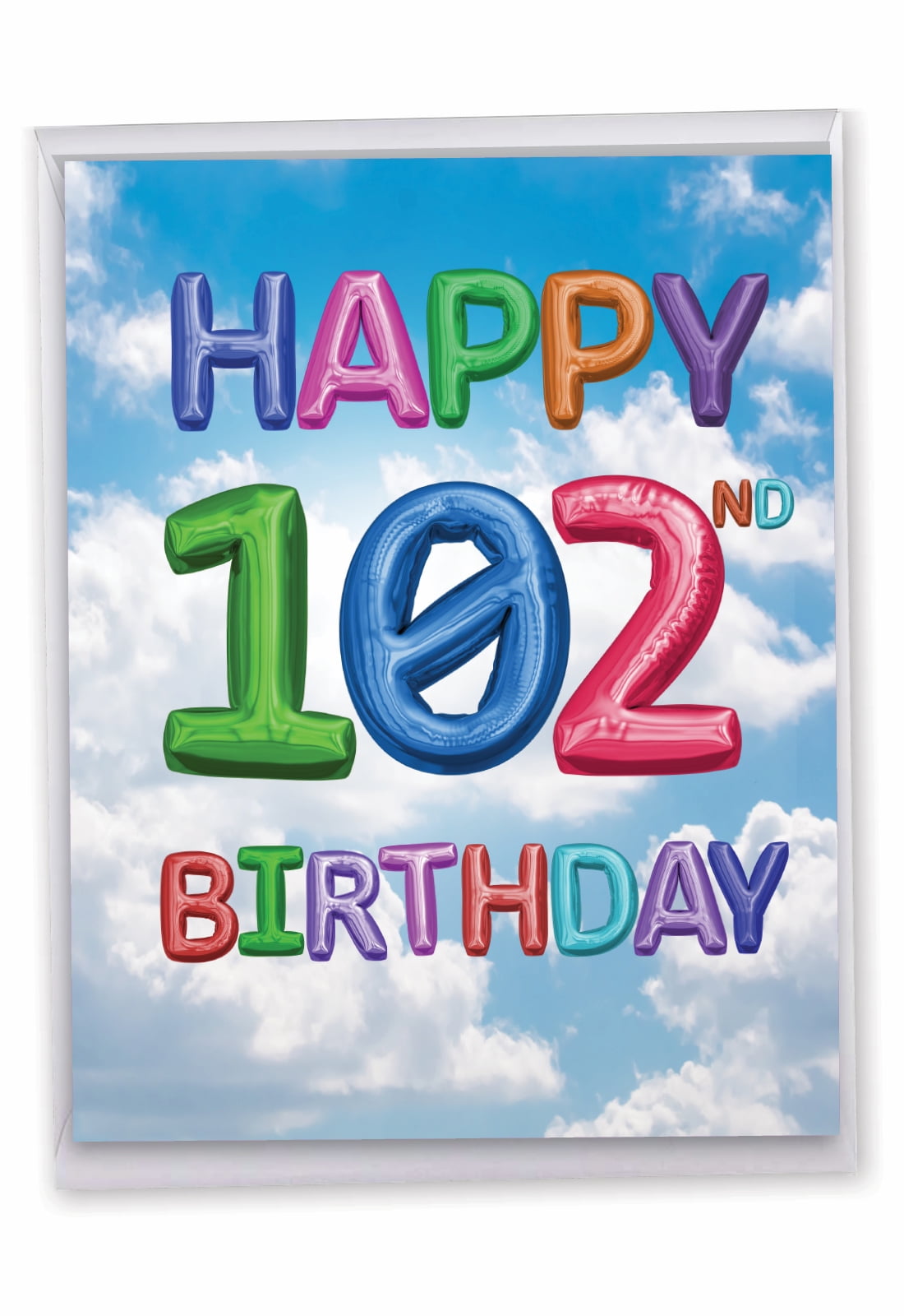 NobleWorks Jumbo 102th Milestone Birthday Greeting Card 8.5 x 11 Inch ...
