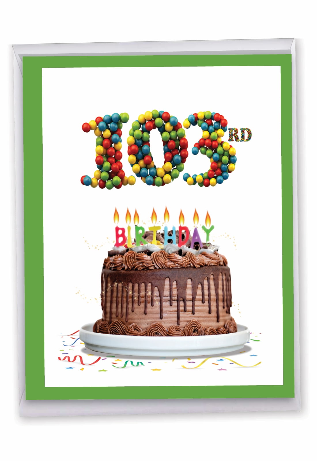 NobleWorks Jumbo 103th Milestone Birthday Greeting Card 8.5 x 11 Inch ...