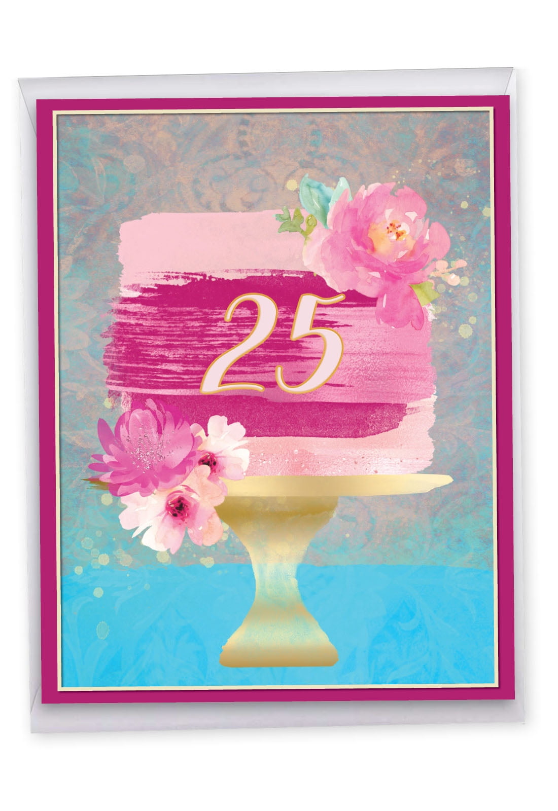 NobleWorks Jumbo 25th Milestone Birthday Paper Card From Us 8.5 x 11 ...