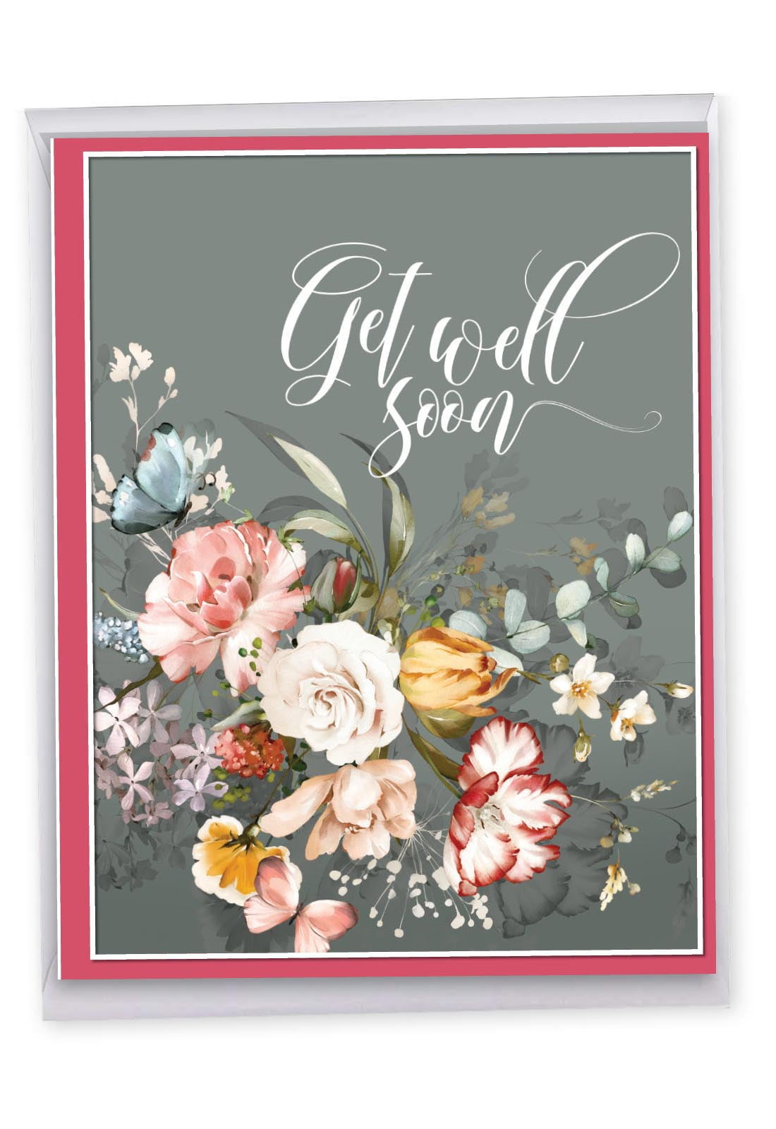 NobleWorks Jumbo Get Well Greeting Card From Us 8.5 x 11 Inch with ...