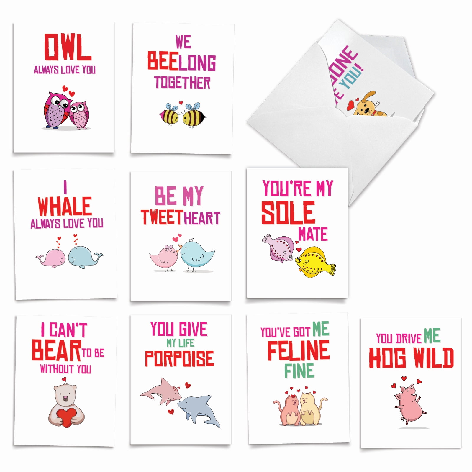 NobleWorks Loving Puns Valentine's Day Note Cards Gone Wild, 4 x 512 ...