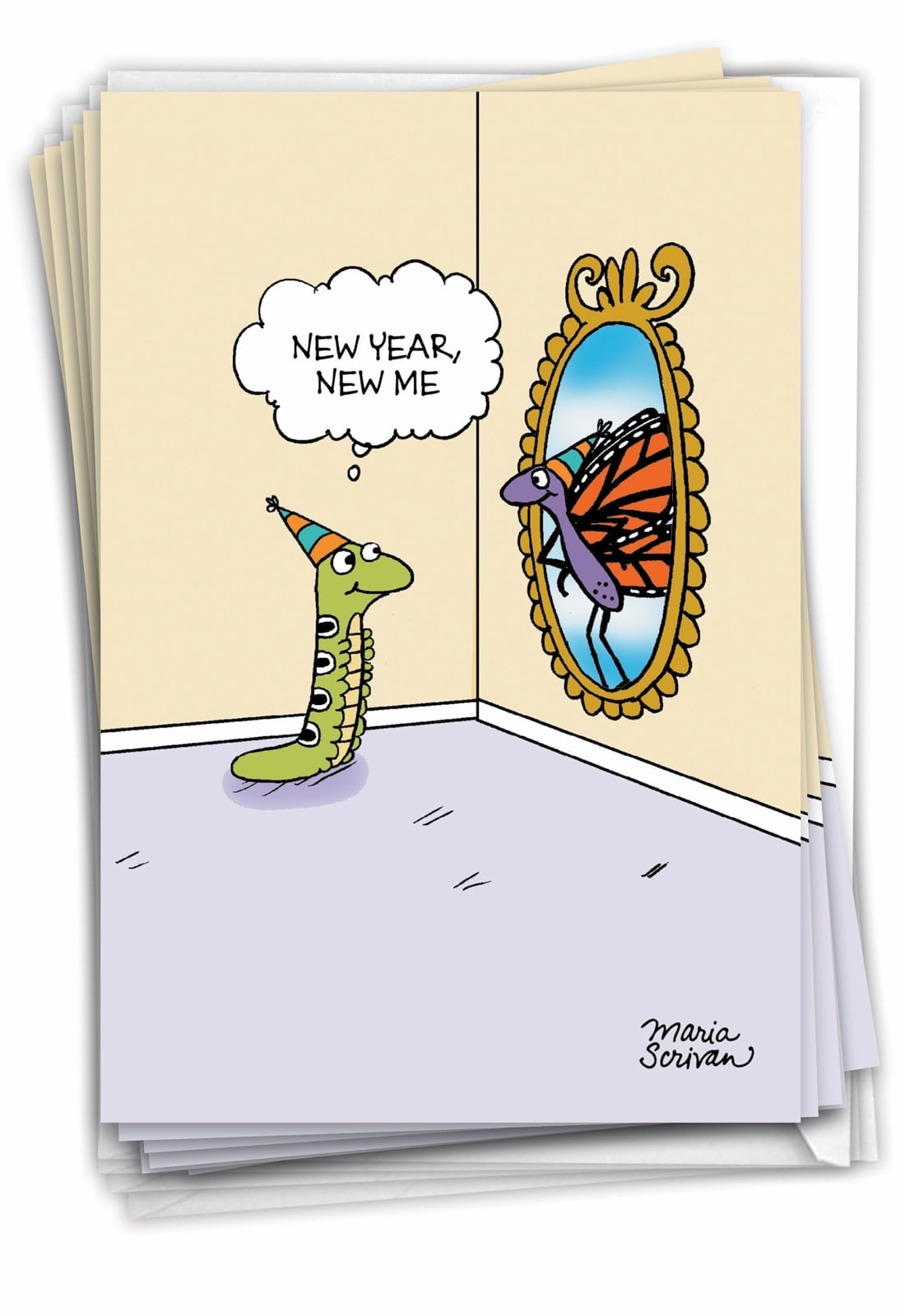 NobleWorks, New You - 12 Funny New Year Cards Boxed - Bulk Set ...