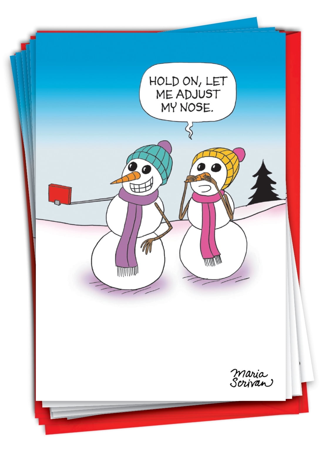 NobleWorks, Nose Adjustment - 12 Funny Christmas Cards Boxed - Bulk Set ...