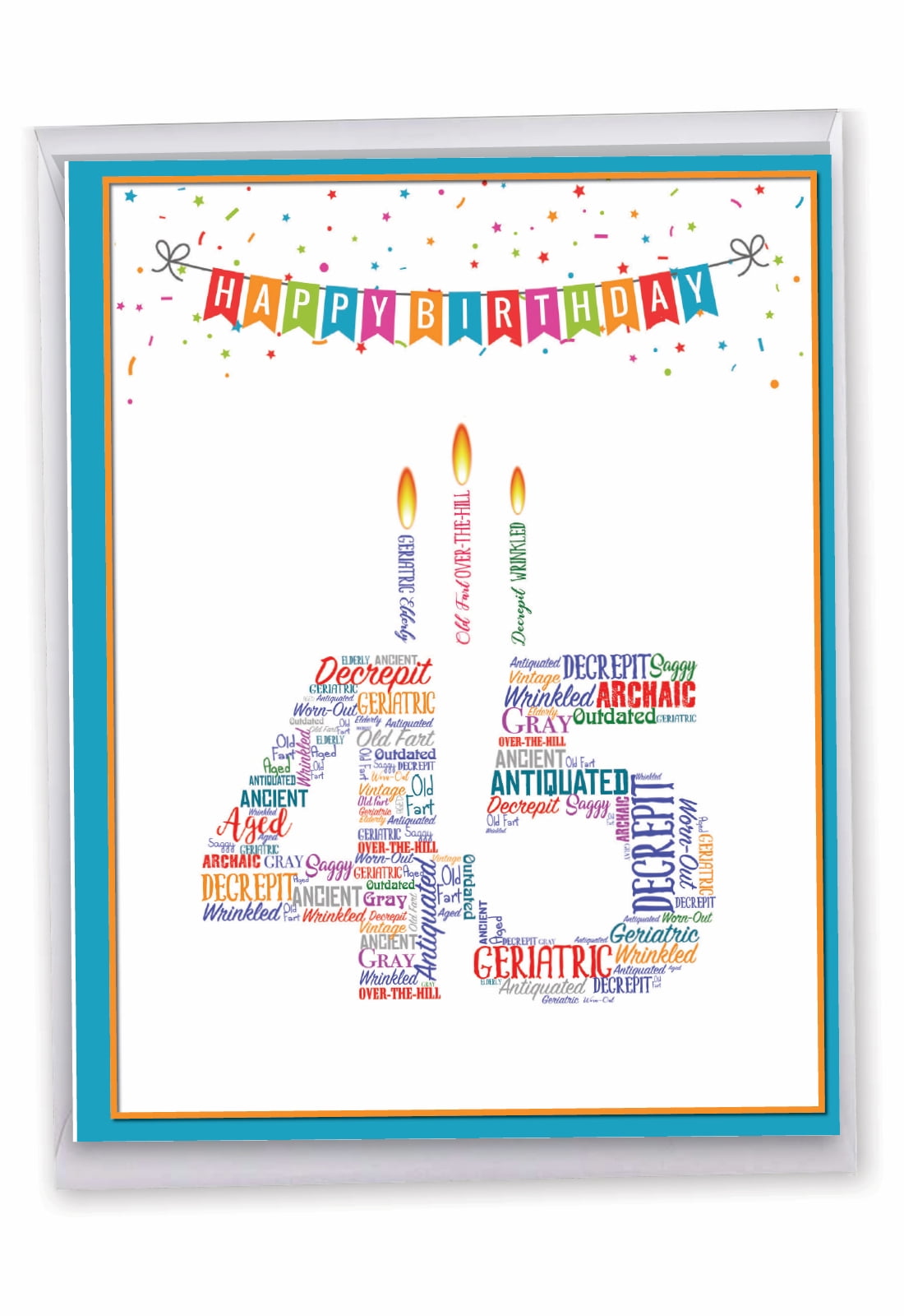 NobleWorks Oversize 45th Milestone Birthday Greeting Card 8.5 x 11 Inch ...