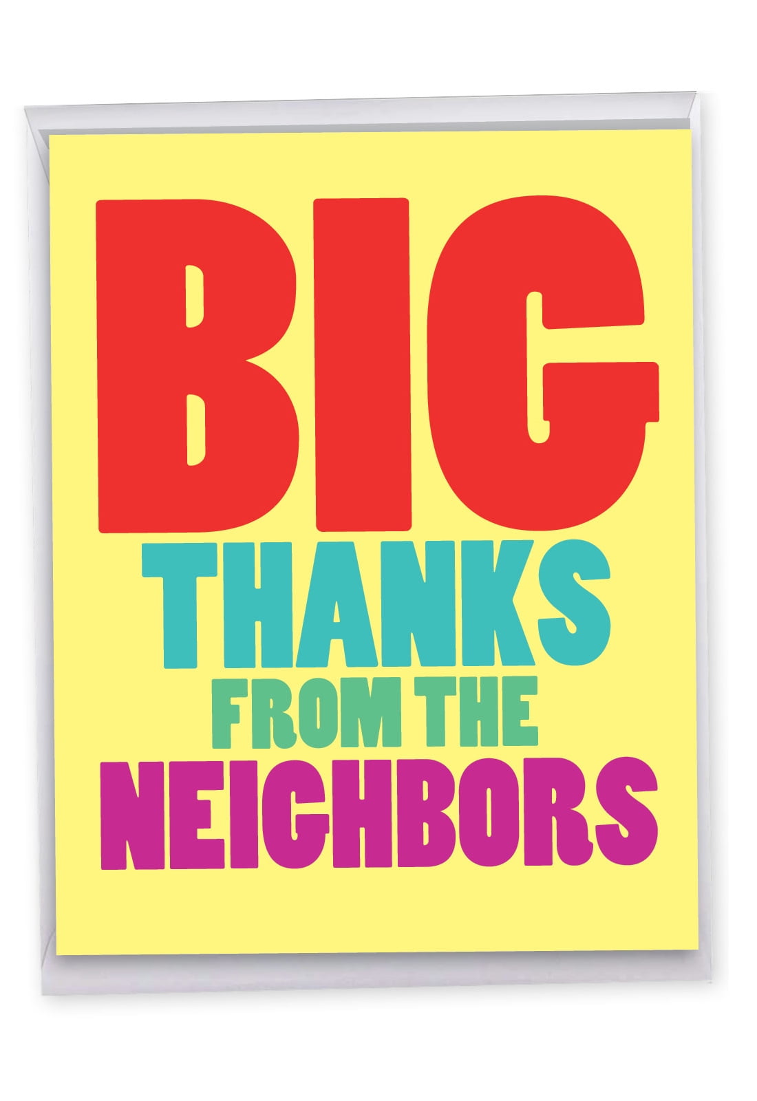 NobleWorks Oversize Thank You Greeting Card (Neighbor) 8.5 x 11 Inch ...