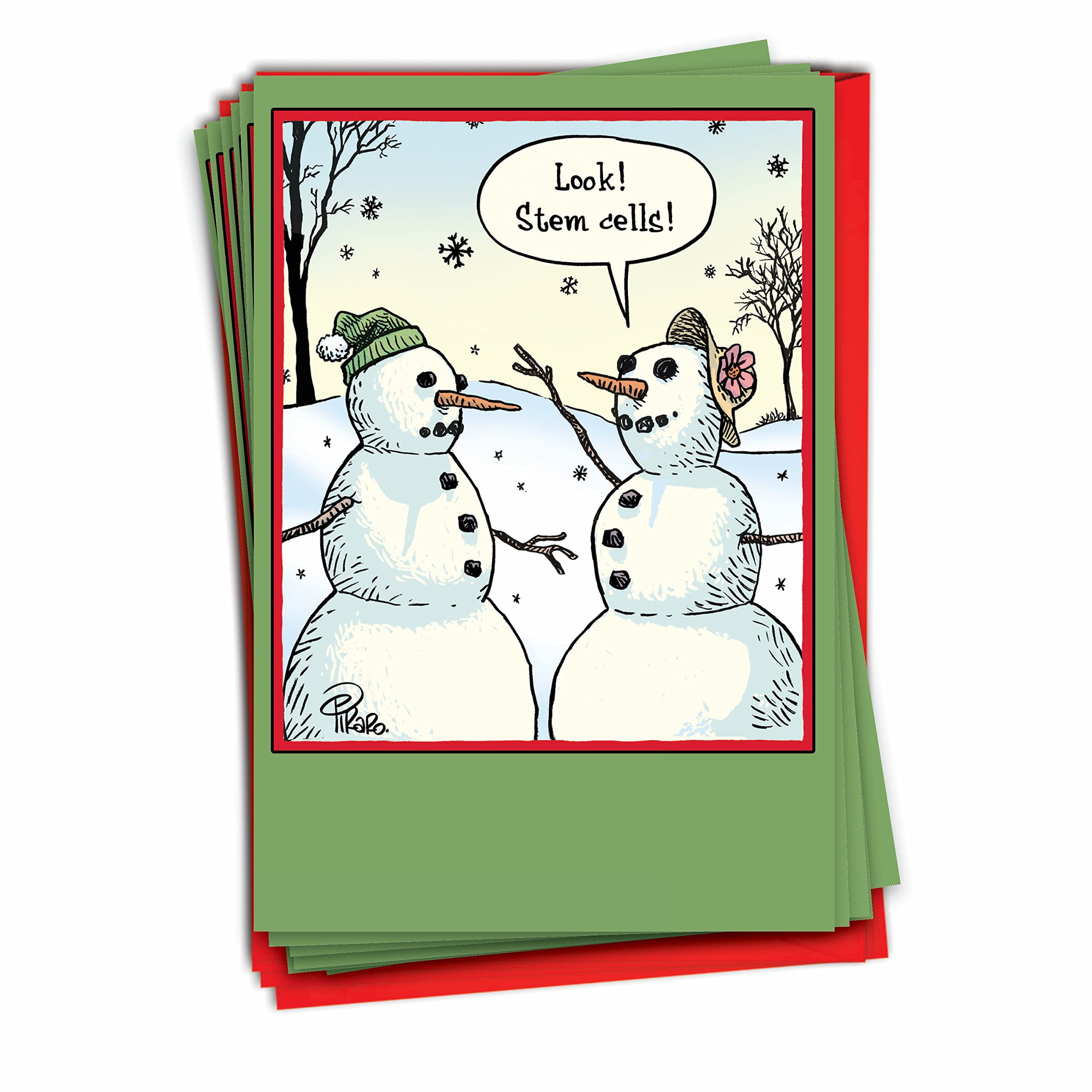 NobleWorks Pack of 12 Christmas Greeting Cards with Envelopes, Humor ...