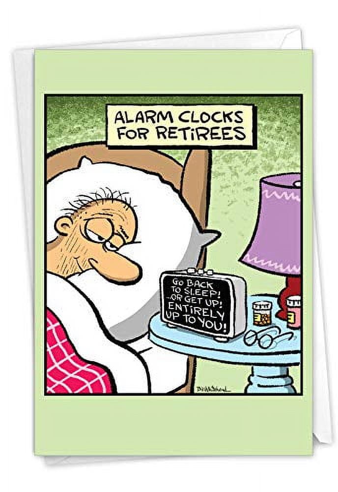 NobleWorks - Retiree Alarm Clock - Funny Cartoon Retirement Greeting ...