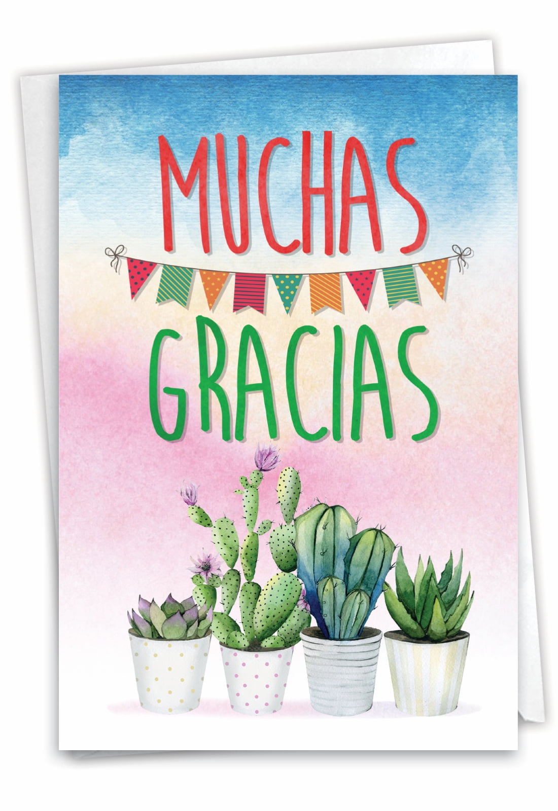 NobleWorks Spanish Thank You Greeting Card with 5 x 7 Inch Envelope (1 ...
