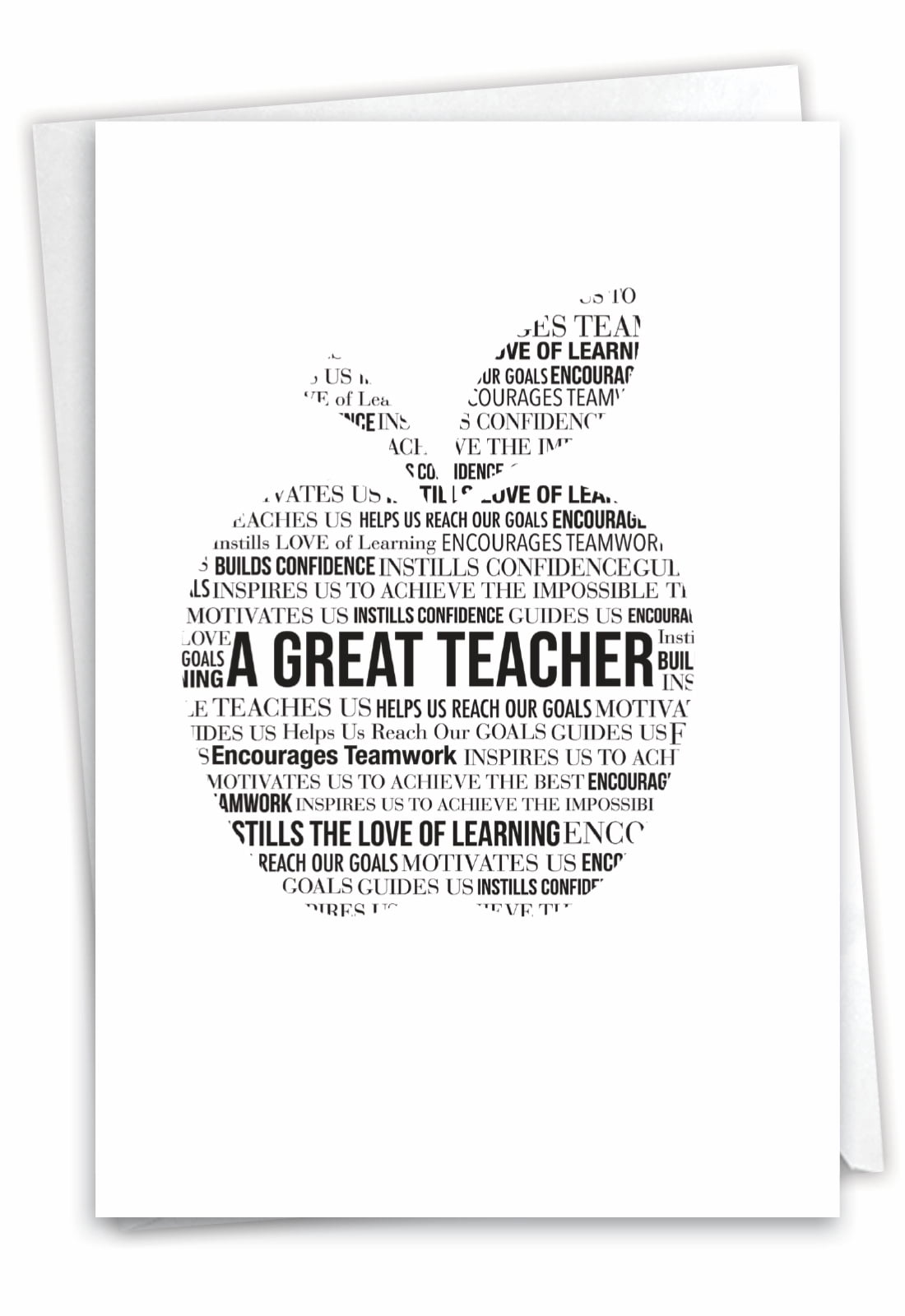 NobleWorks Teacher Thank You Greeting Card with 5 x 7 Inch Envelope (1 ...
