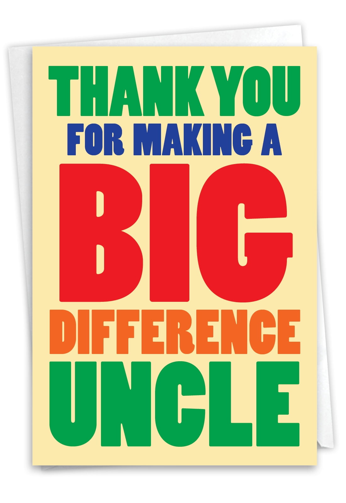 NobleWorks Thank You Greeting Card (Uncle) with 5 x 7 Inch Envelope (1 ...
