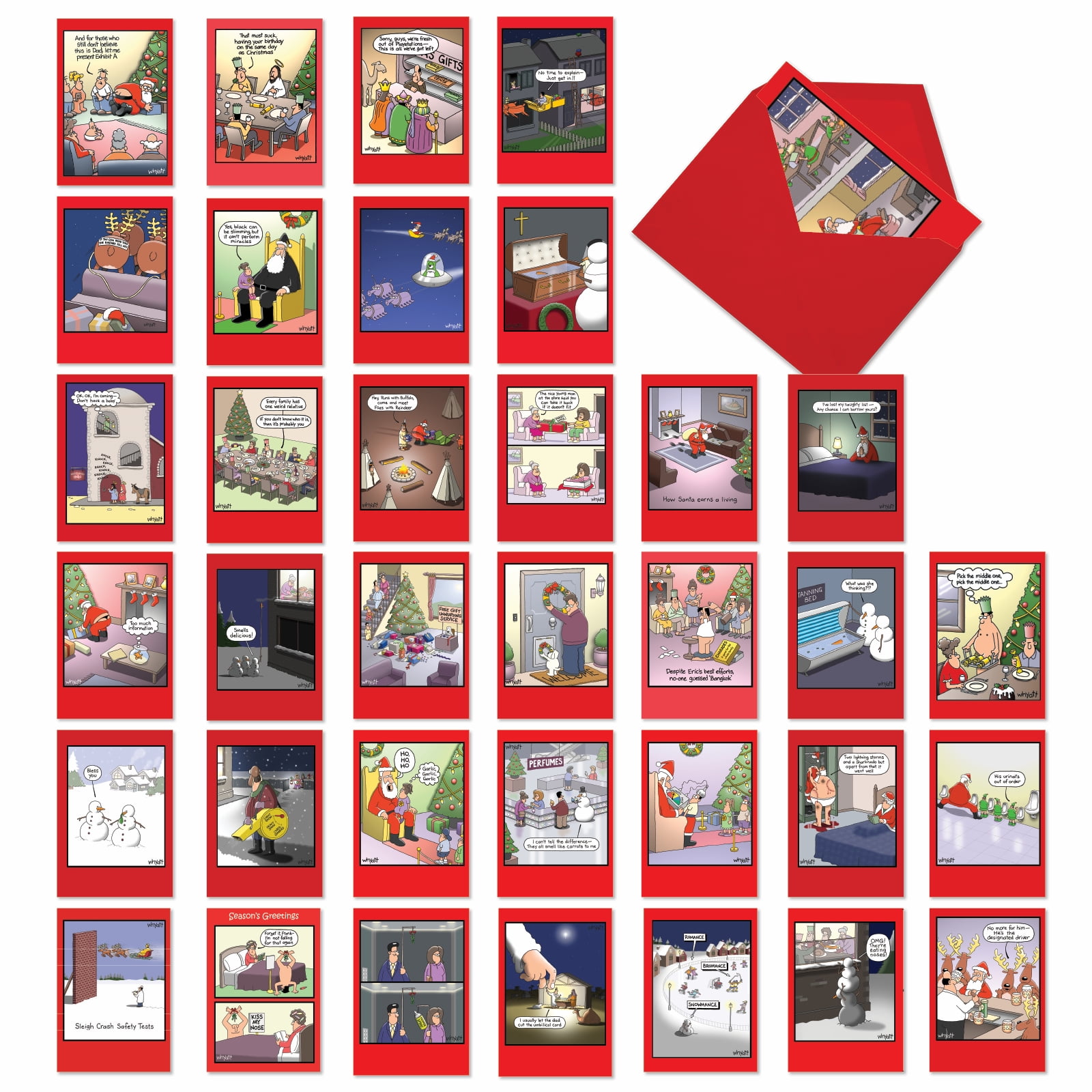 NobleWorks Whyatt's Christmas Wonderland - Pack of 36 Merry Christmas ...