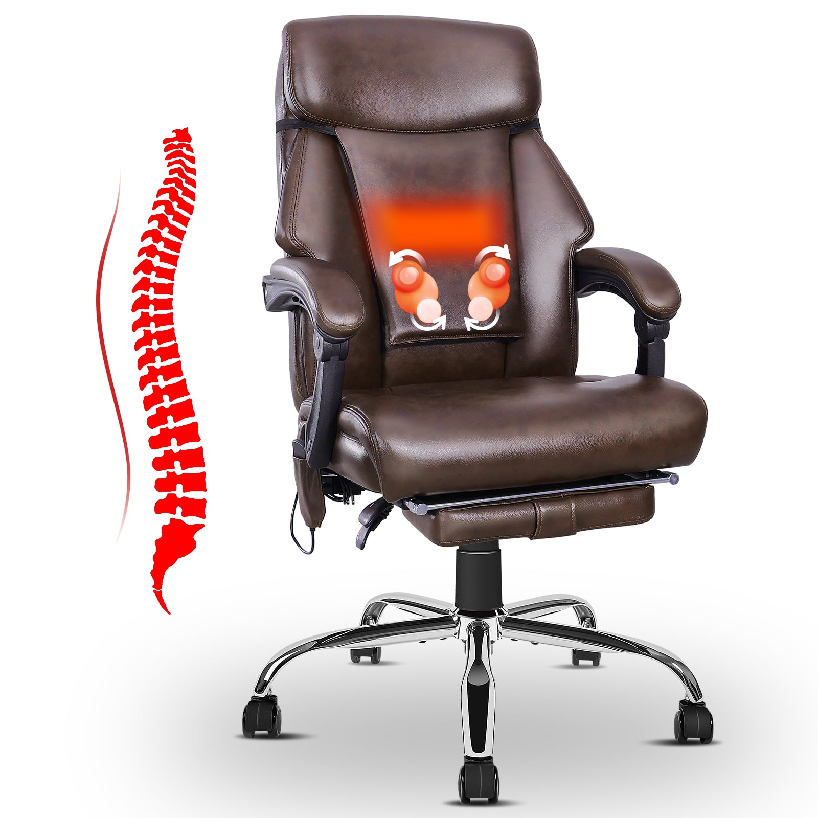 NOBLEMOOD Ergonomic Heated Massage Office Chair, Swivel Executive Chair ...