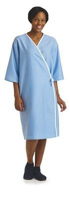 Nobles Hospital Patient Medical Solid Blue Front-Opening Exam Gown ...