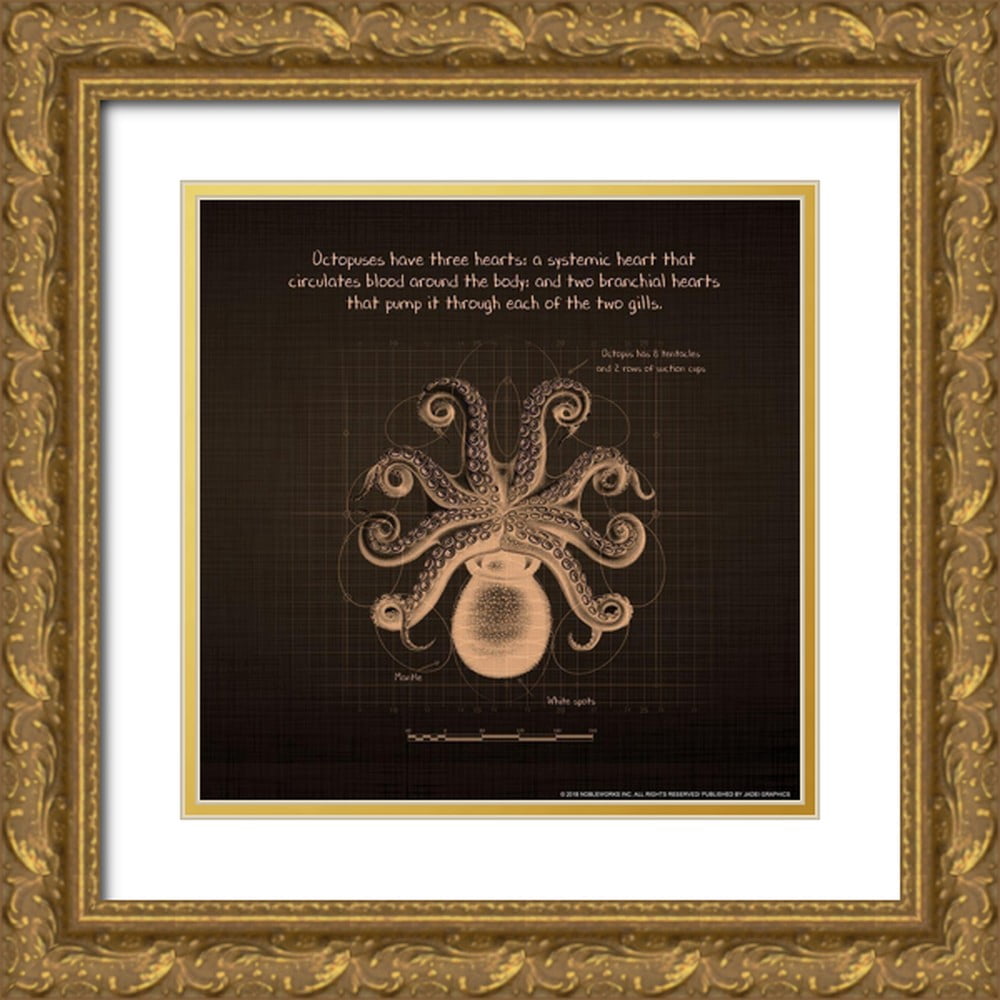 Nobleworks, Inc. 15x15 Gold Ornate Wood Framed with Double Matting ...