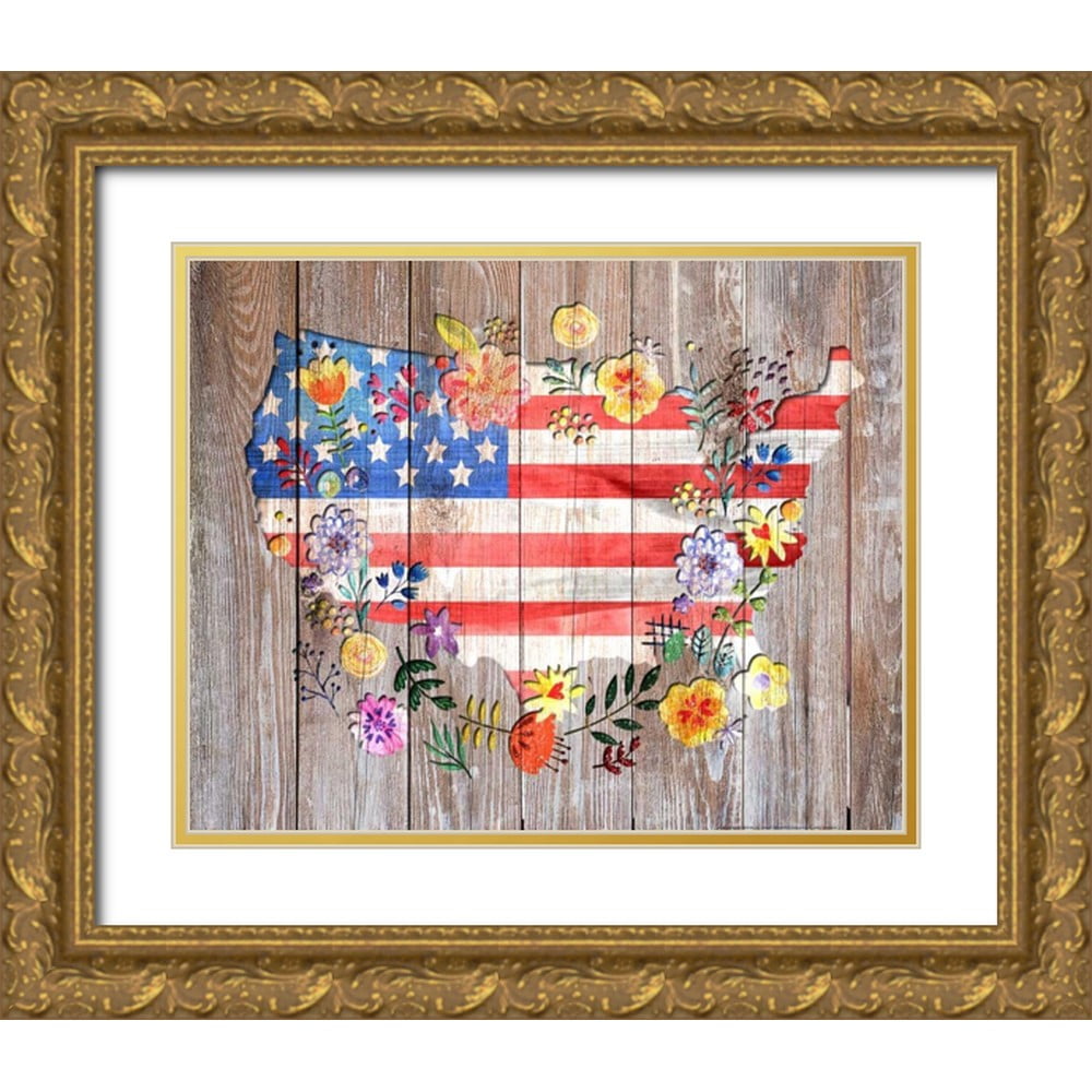 Nobleworks, Inc. 18x15 Gold Ornate Wood Framed with Double Matting ...