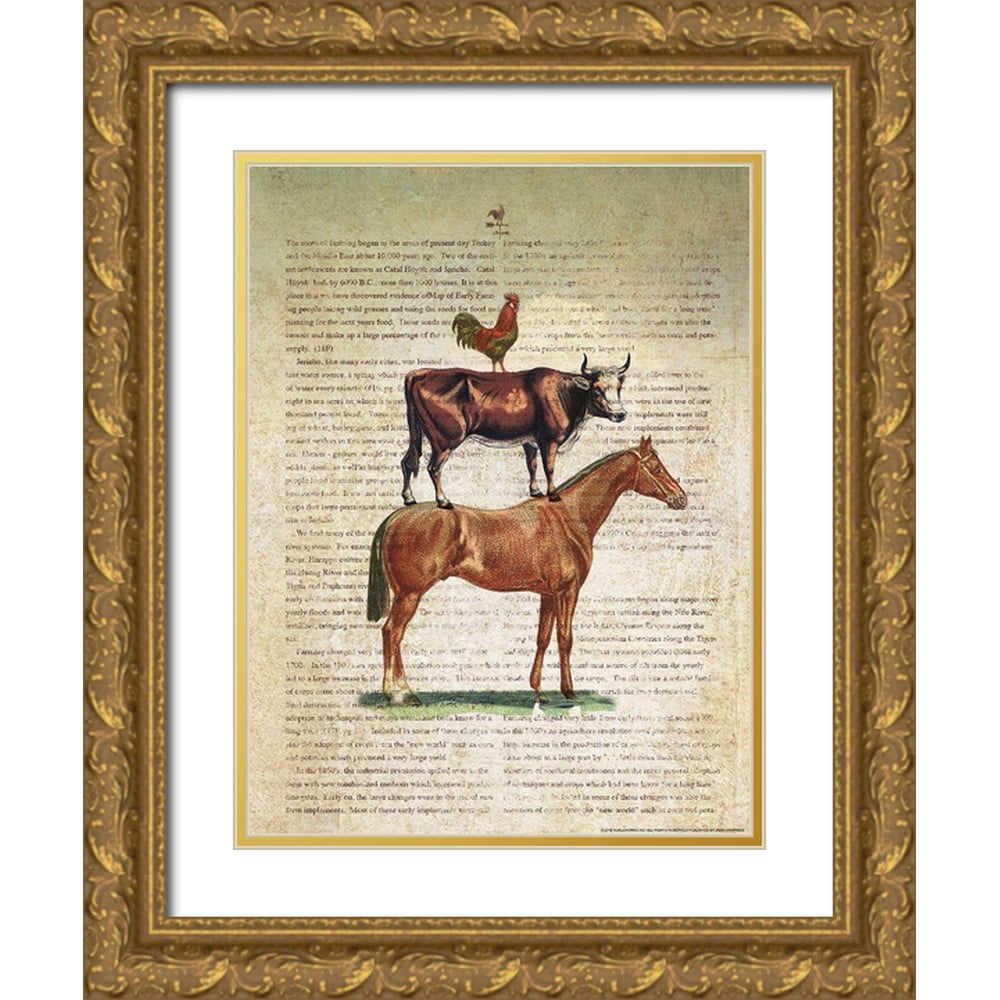 Nobleworks, Inc. 19x24 Gold Ornate Wood Framed with Double Matting ...
