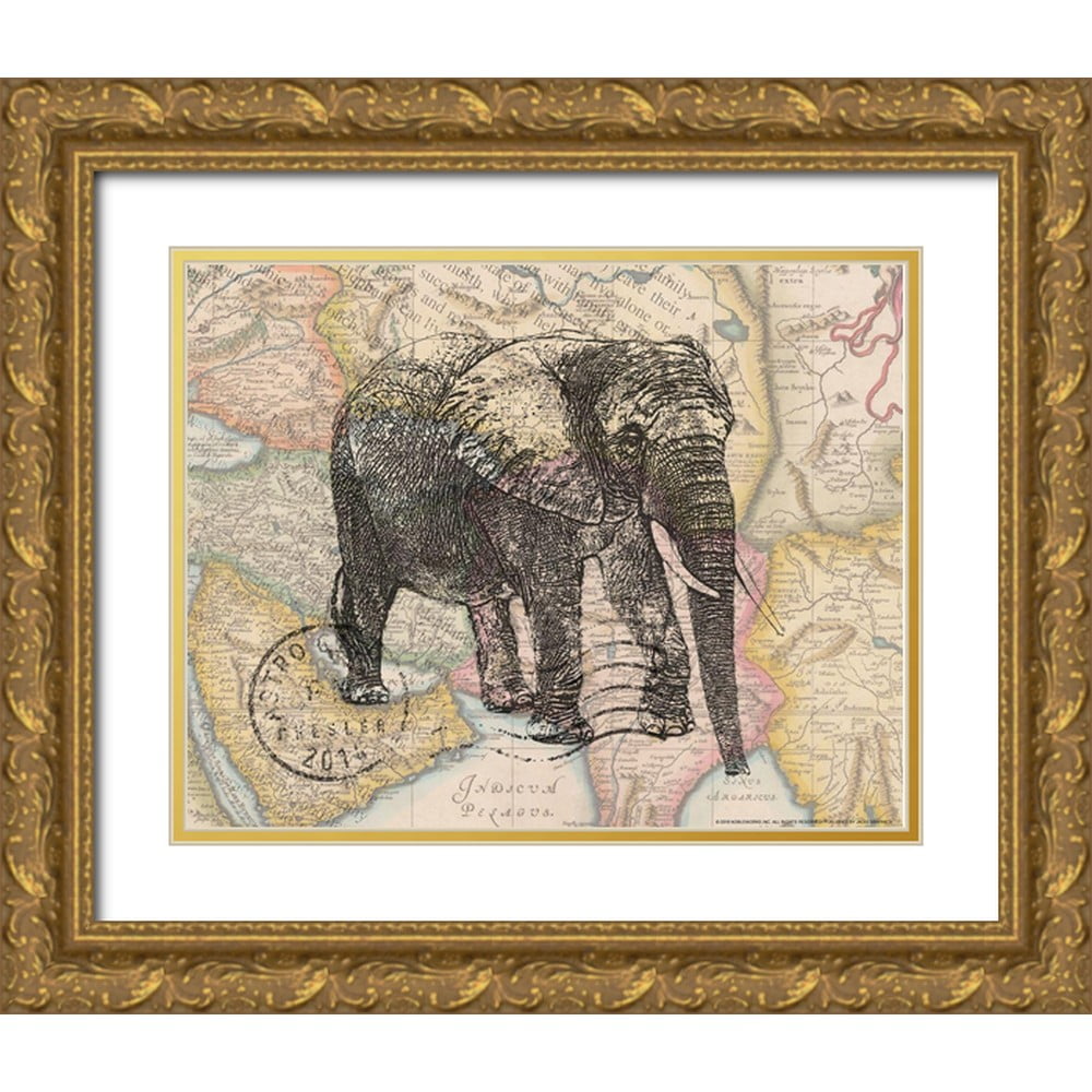 Nobleworks, Inc. 32x26 Gold Ornate Wood Framed with Double Matting ...
