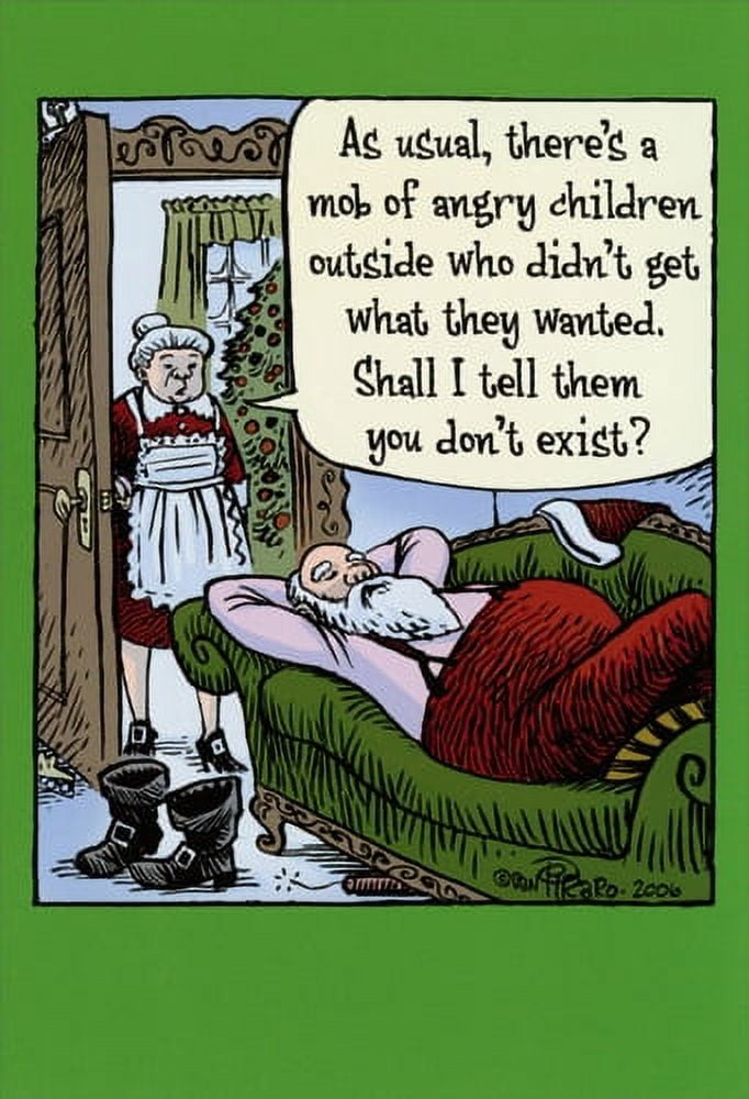 Nobleworks Santa Mob of Angry Children Funny Bizarro Christmas Card (1 ...