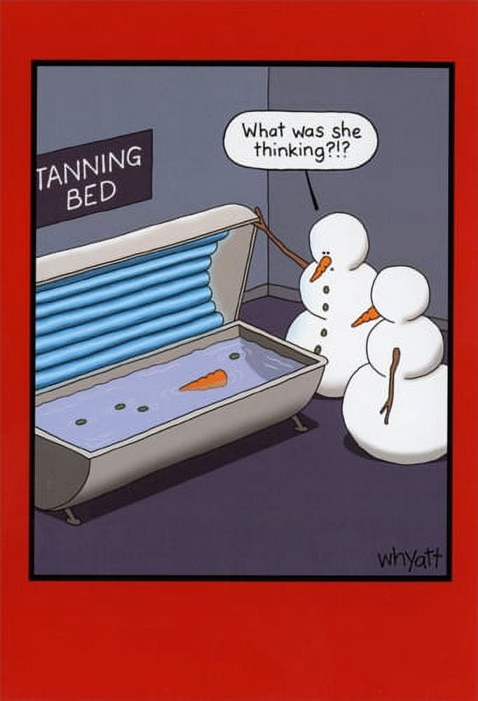 Nobleworks Snowman Tanning Bed Funny Tim Whyatt Christmas Card (1 card ...