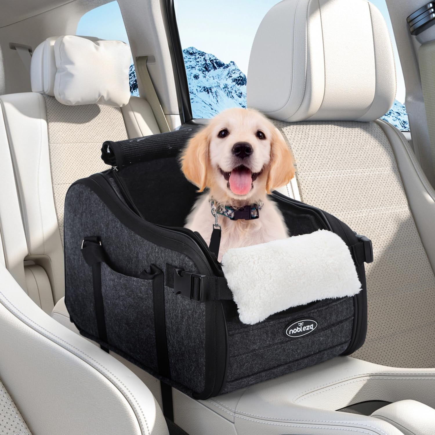 Nobleza Center Console Dog TSF6 Car Seat, Detachable Armrest Dog Car Seats for Small Dogs with ...
