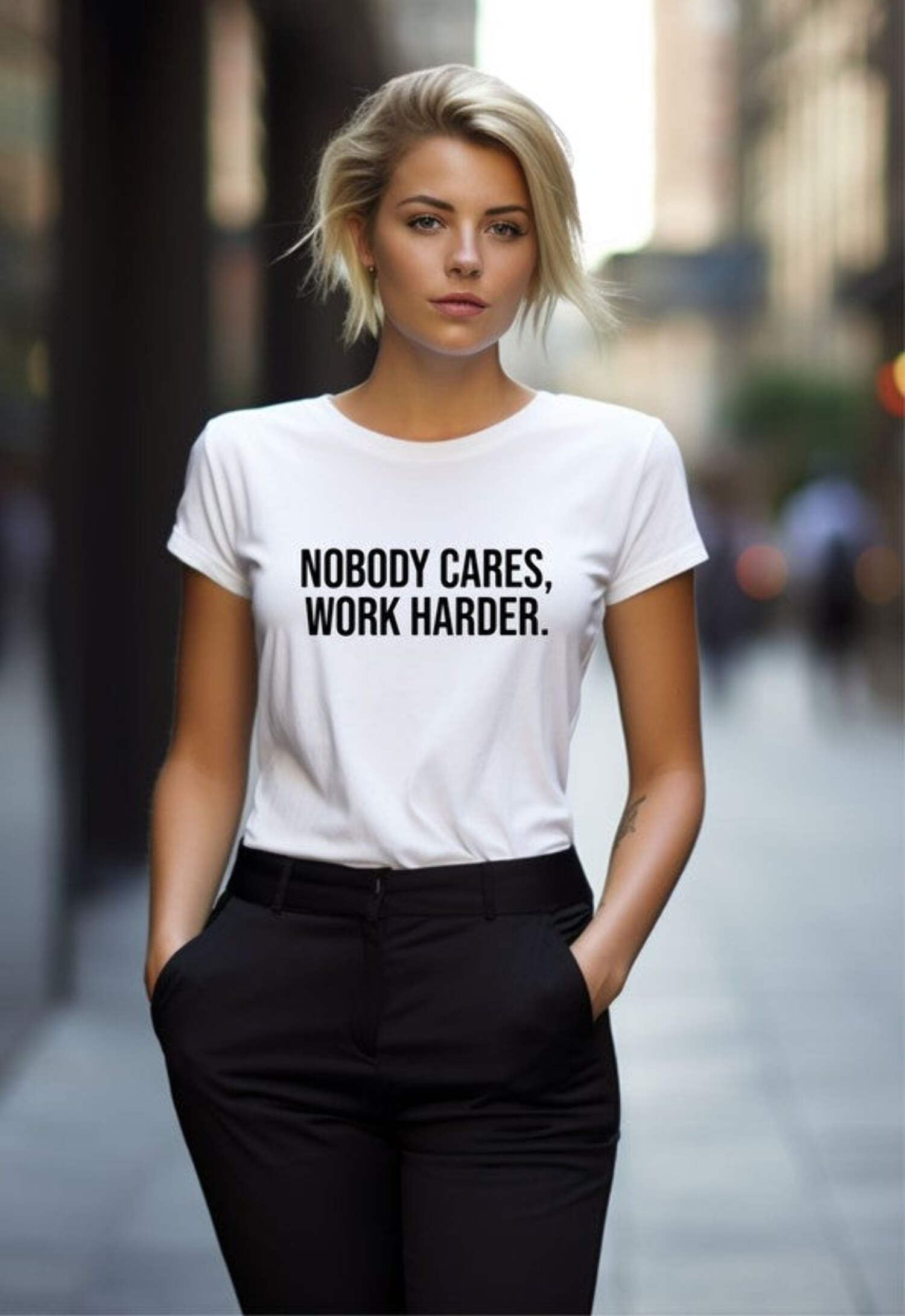 Nobody Cares Work Harder Graphic Tee - Walmart.com