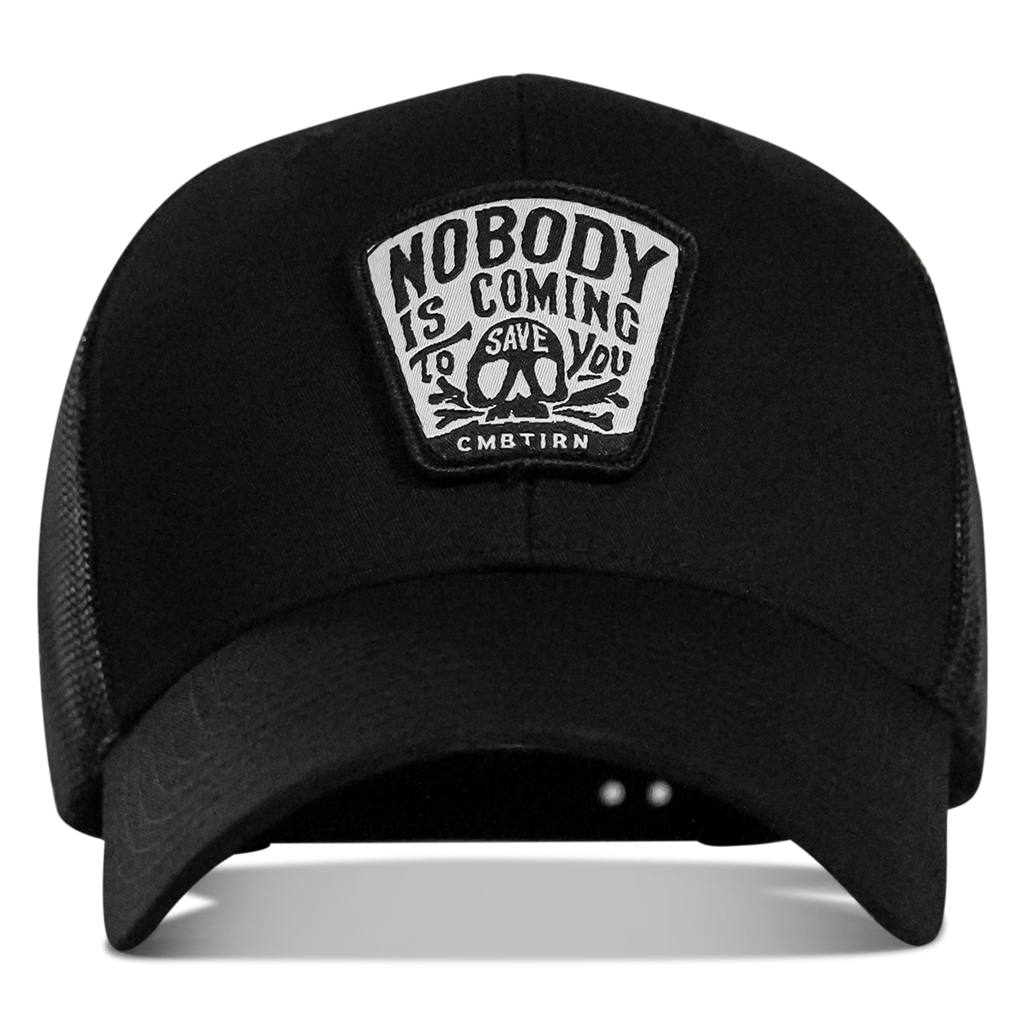 Combat Iron Nobody Is Coming To Save You Skull Patch Snapback Hat Black ...