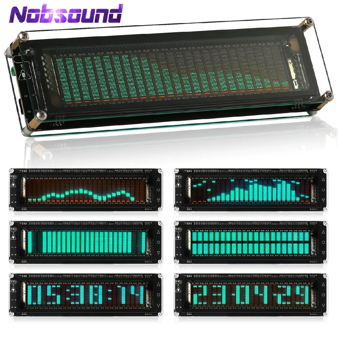 Nobsound AK2515 MIC Audio Spectrum Analyzer VFD Sound Level Meter VU ...
