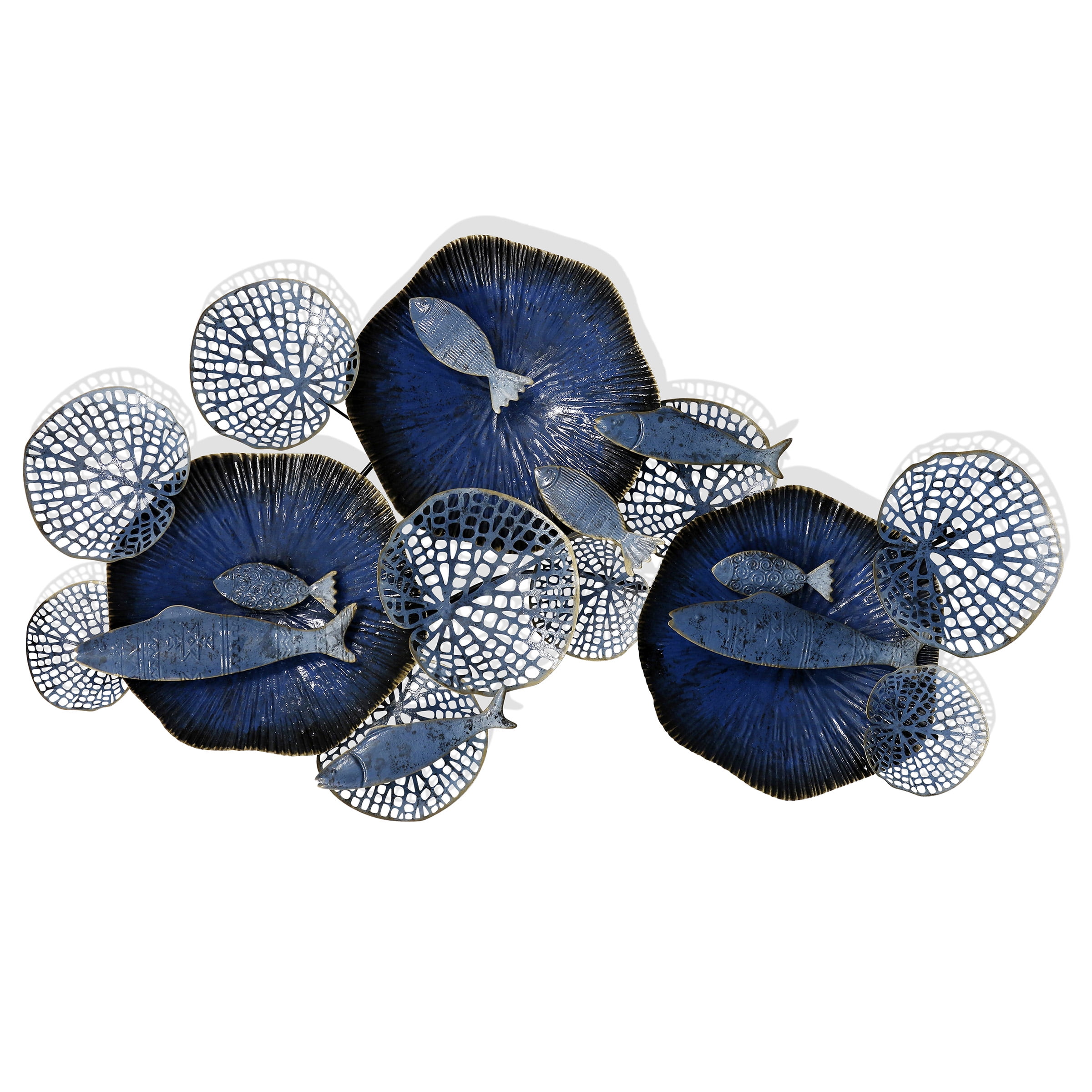 Free Shipping! Nobu Metal Wall Hanging in Navy and Gold Finish ...