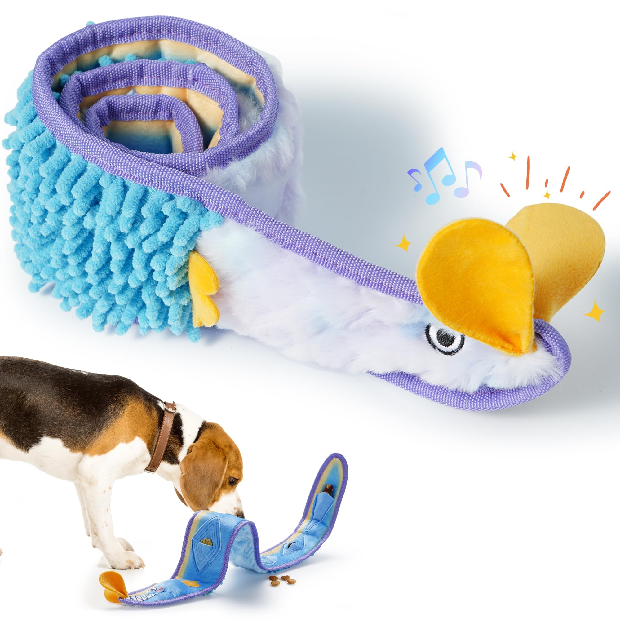 Nocciola No Stuffing EEL Crinkle Dog AIS1 Squeaky Toys - Dog Toys for ...