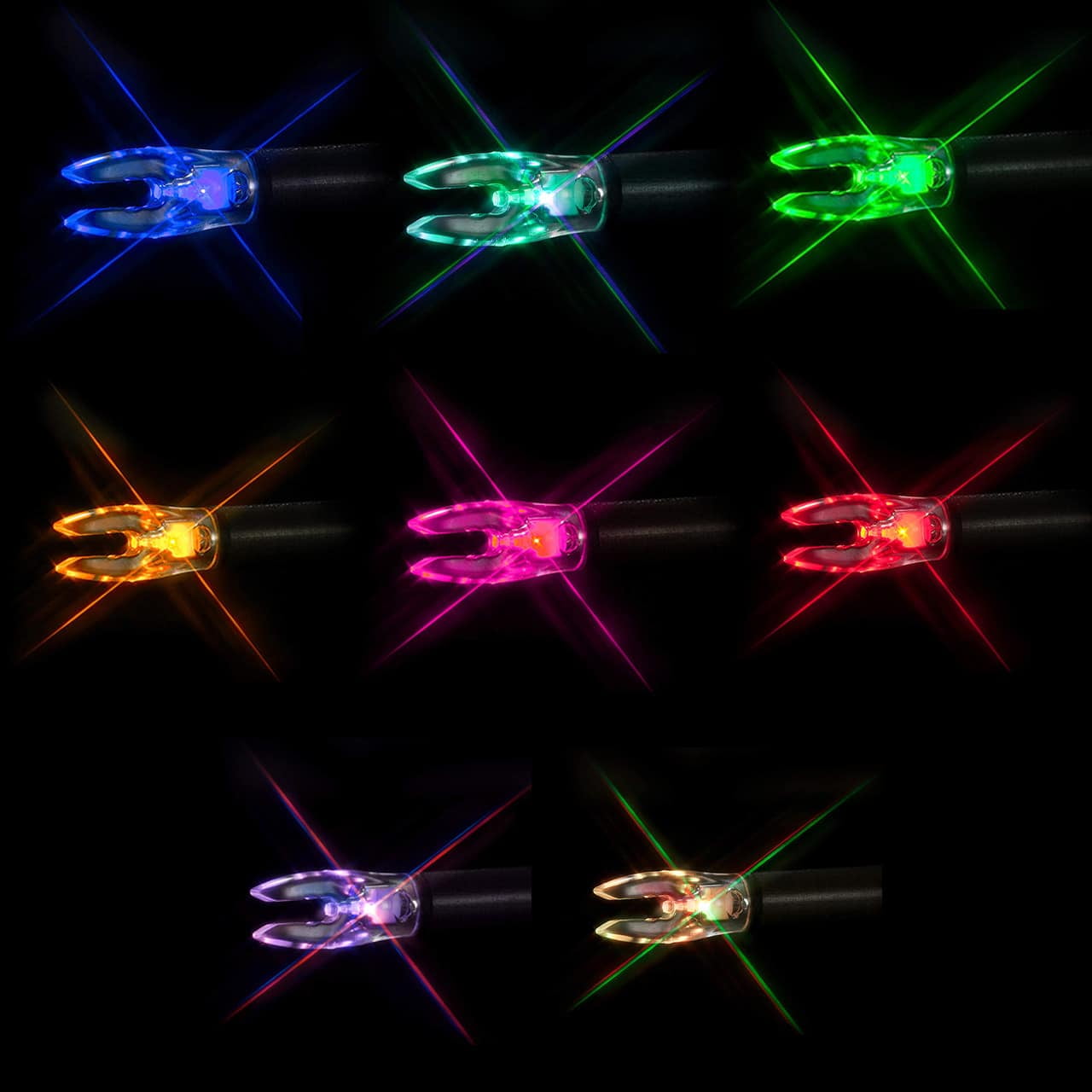 Nockturnal Fit Universal Size Strobing Red and Blue Lighted Nock 3-Pack ...