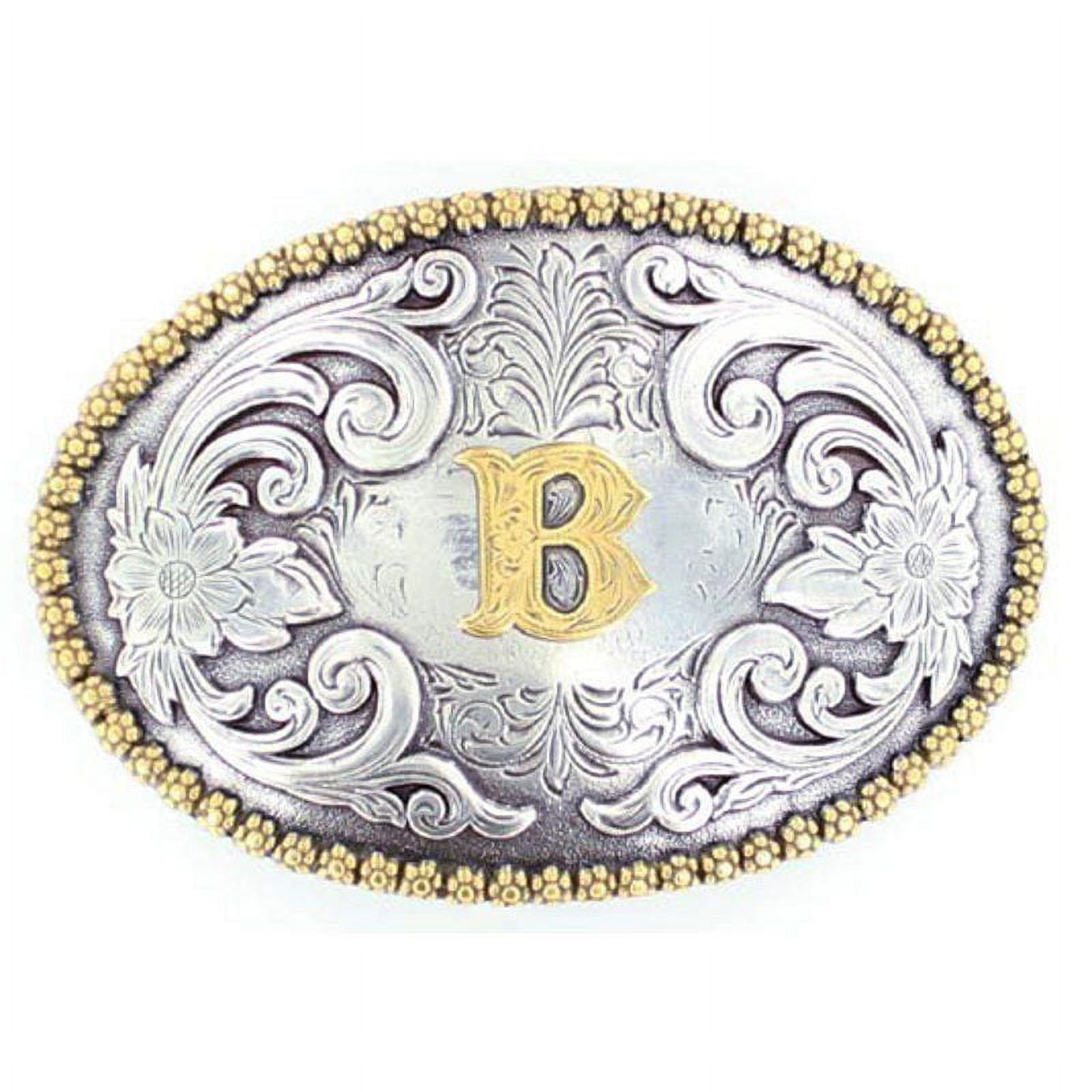 Nocona Belt Co. Mens Berry Oval Buckle w/Initial B Silver - Walmart.com