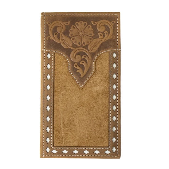 Nocona Wallets Men's Rodeo Roughout Leather Buck Lace Stitch Tan ...