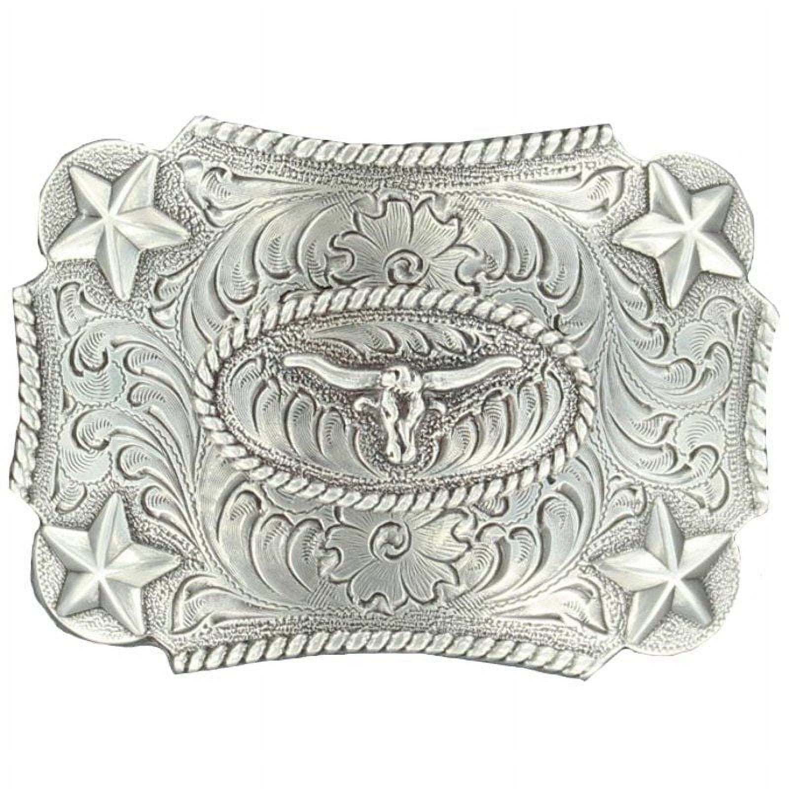 Nocona Western Children's Youth Longhorn Silver Belt Buckle 3603046 ...