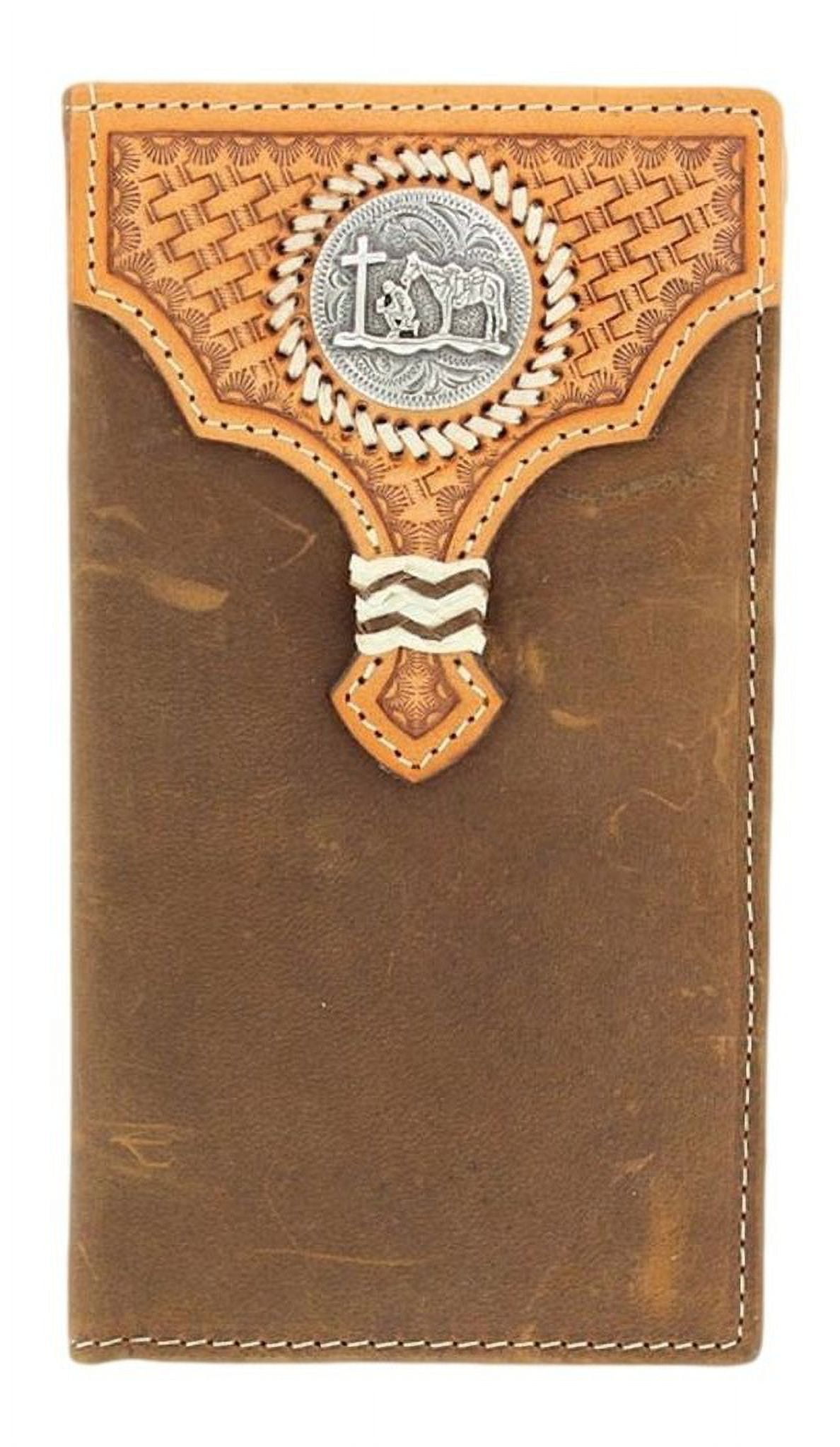 Nocona Western Wallet Mens Leather Rodeo Cowboy Prayer Brown N5454244 ...