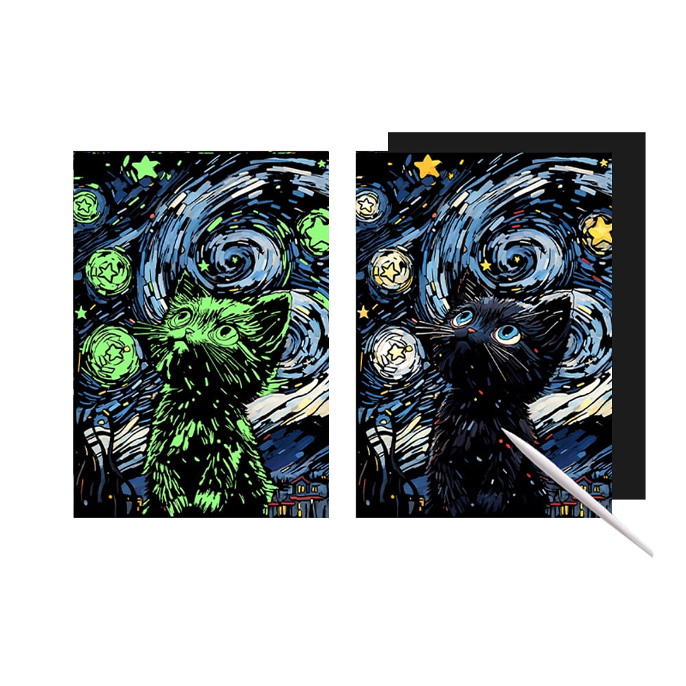 Noctilucent Scratch Painting Paper Set Creative Multicolor Painting Kit ...