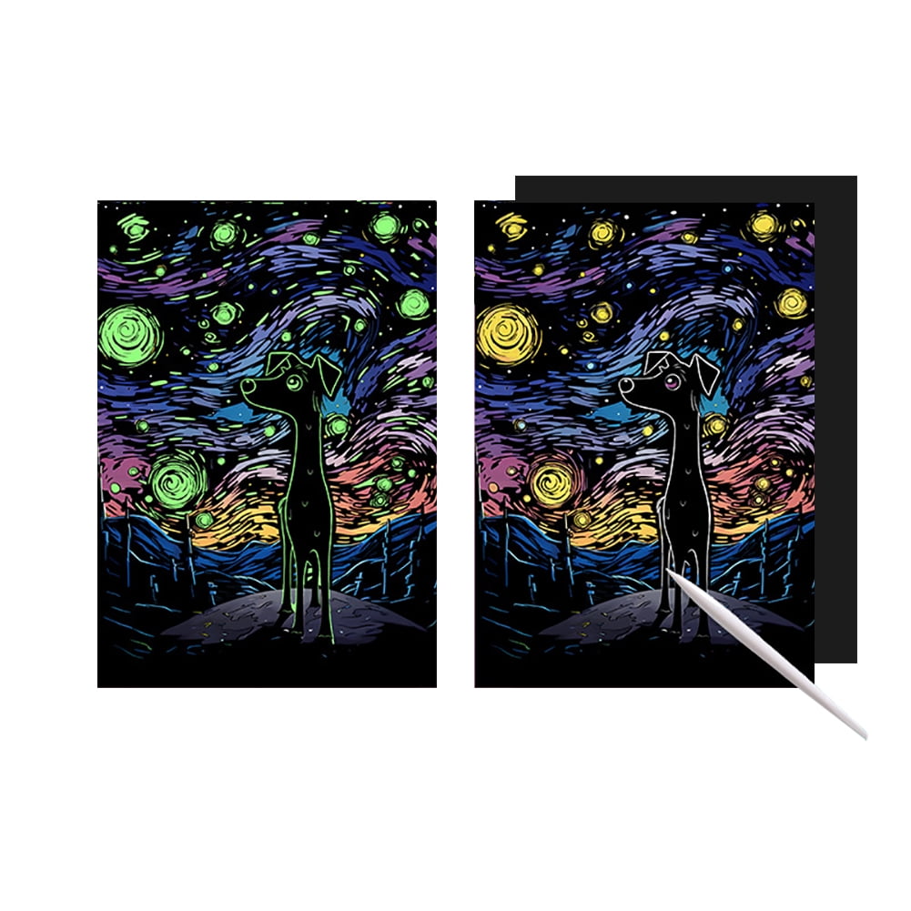 Noctilucent Scratch Painting Paper Set Creative Multicolor Painting Kit ...
