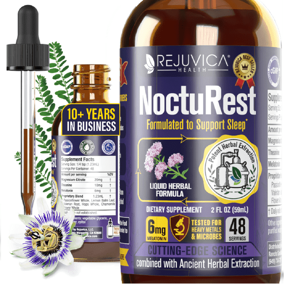 Rejuvica Health Nocturest Liquid Sleep Supplement, Melatonin, Magnesium ...