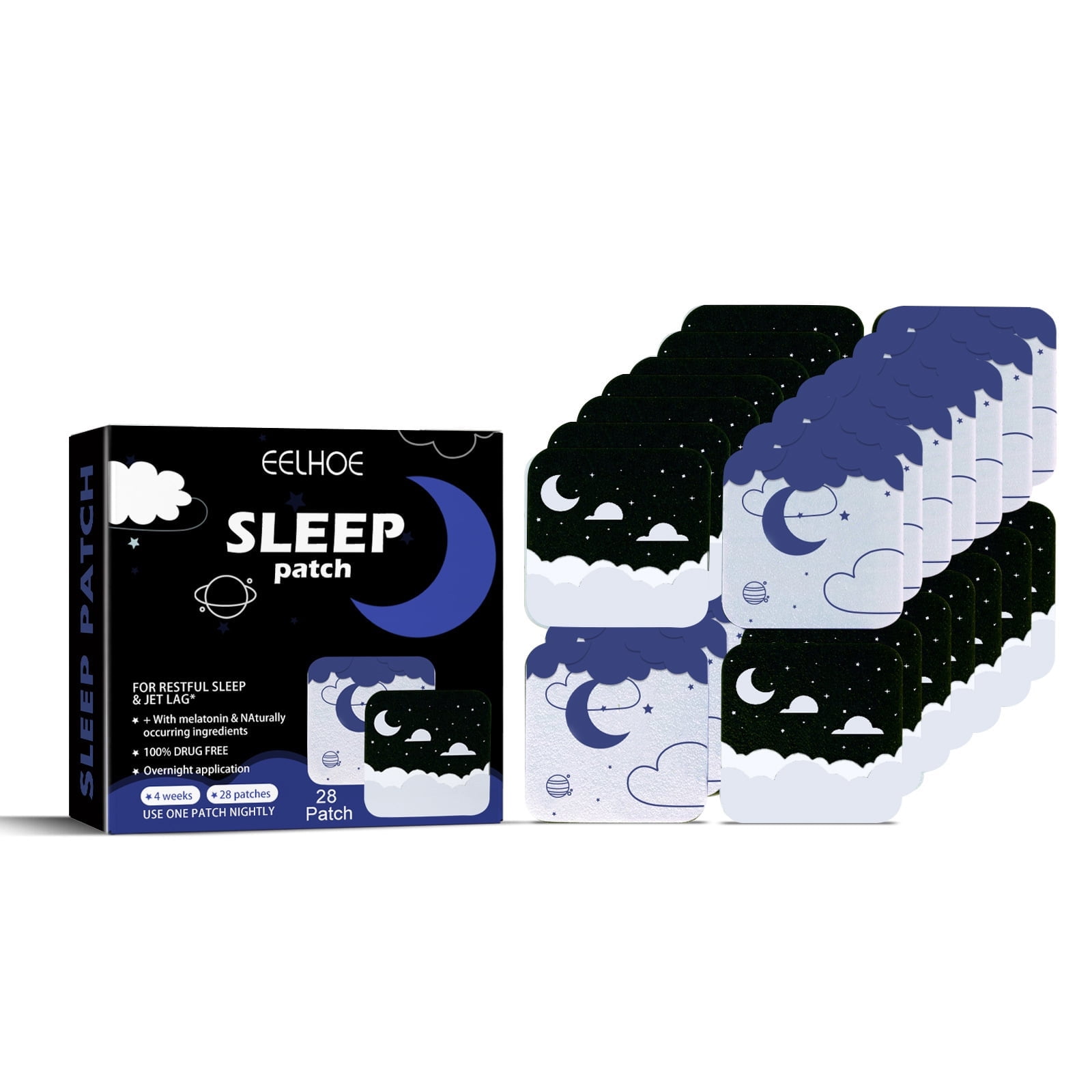 Nocturnal Herbal Sleep Patches - 28 Adhesive-Free Patches for Travel ...