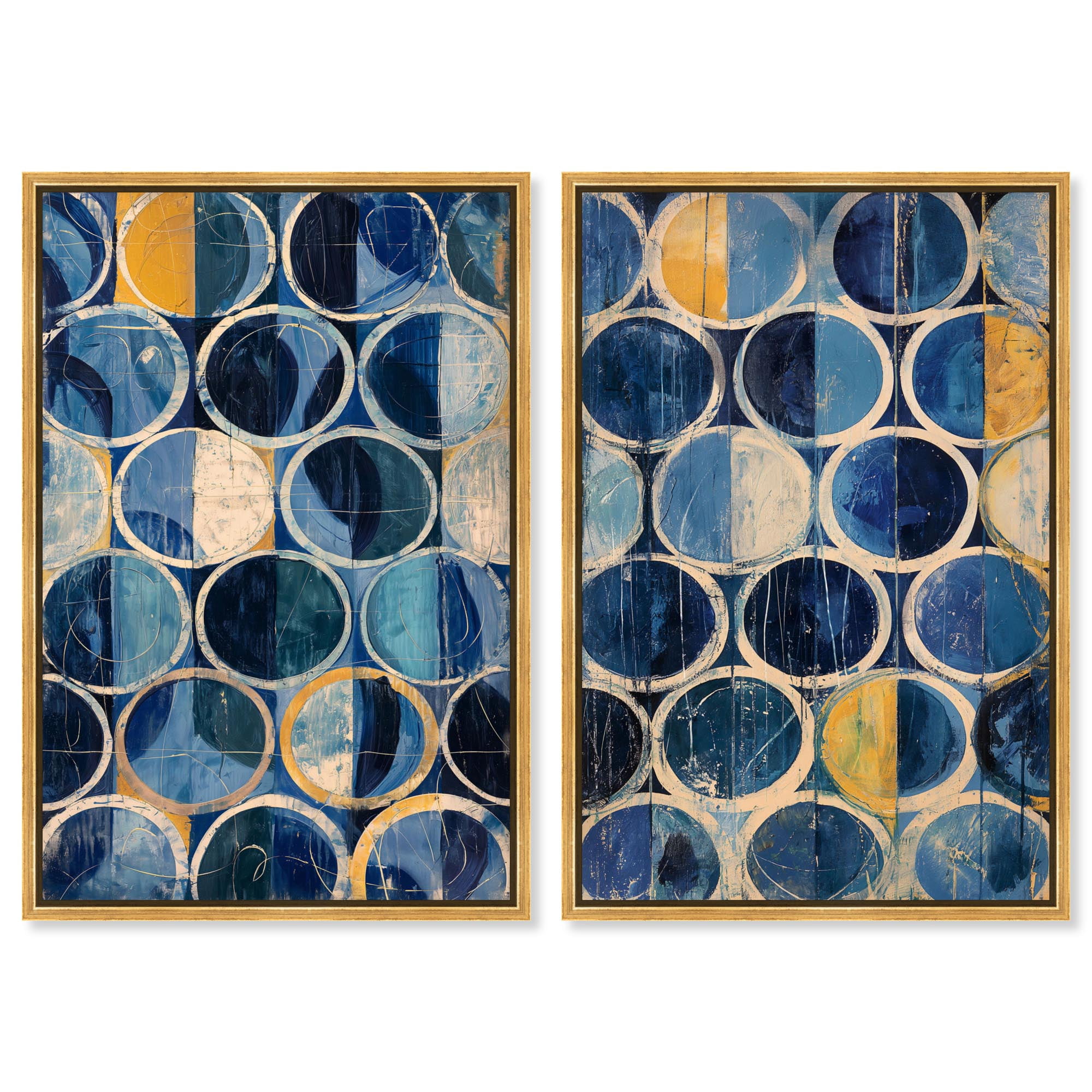 Nocturnal Orbits Set Canvas Print Blue Abstract Wall Art Set by Art ...