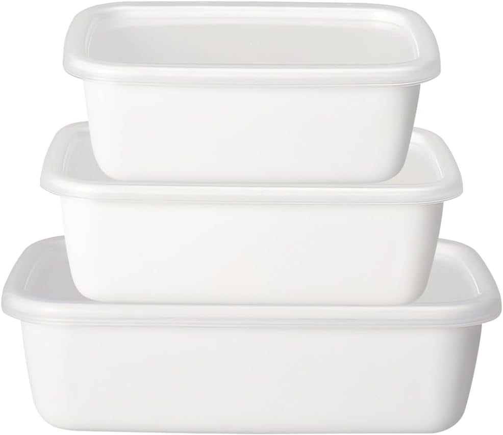 Nodahoro Enameled Storage Container, Heat Resistant, Rectangle, Deep, S ...
