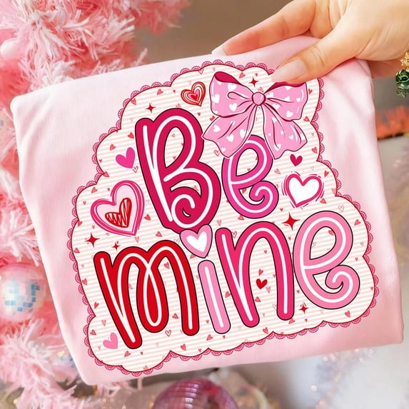 Nodb Be Mine Coquette Bow V-Day Shirt Love Scalloped Heart Shirt LIGHT ...