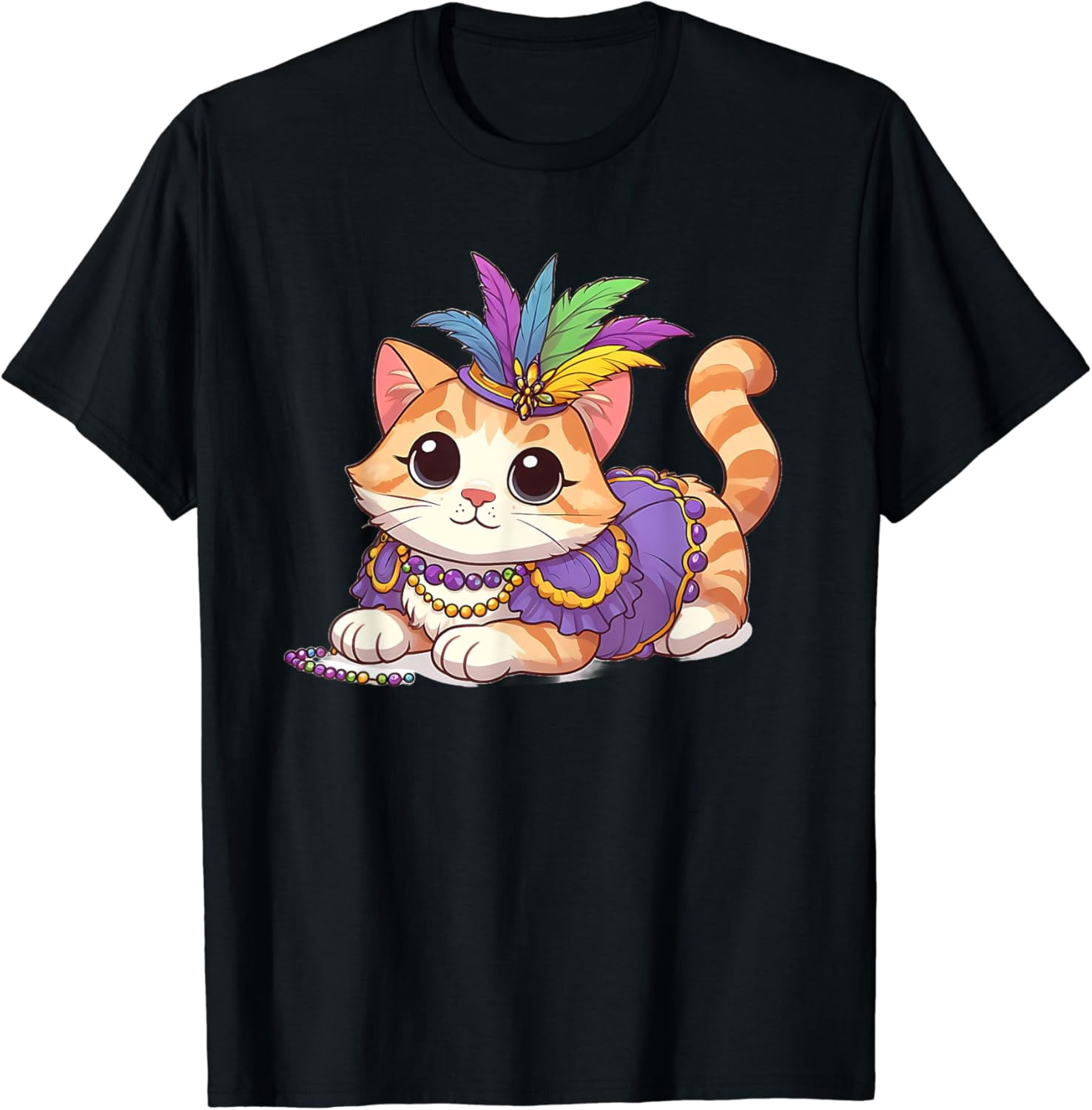 Nodb Mardi Gras Cat T-Shirt La Weezy Ana Mardi Gras BLACK Unisex S-5XL ...