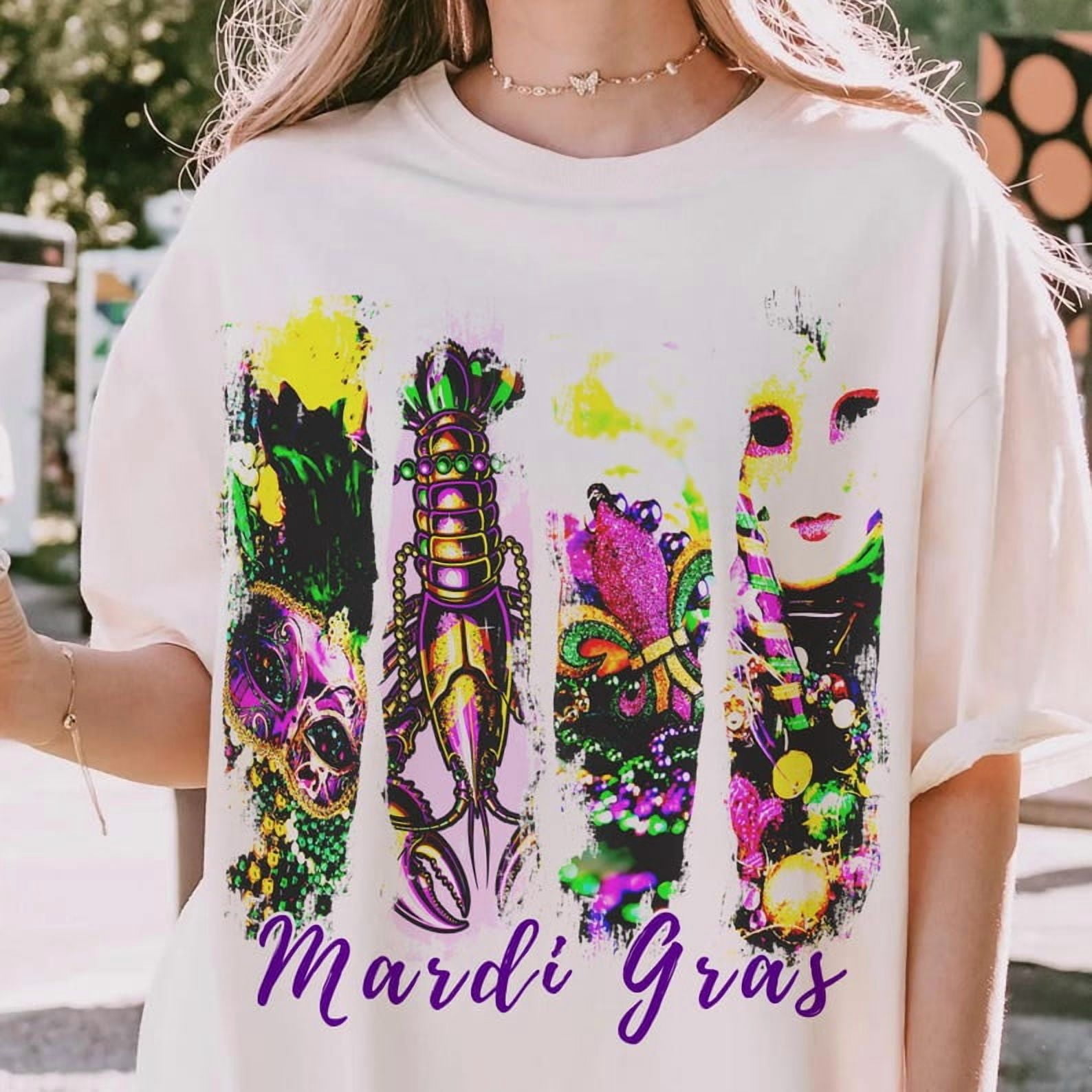 Nodb Mardi Gras Shirt Mask Crawfish King Cake Crown New Orleans ...