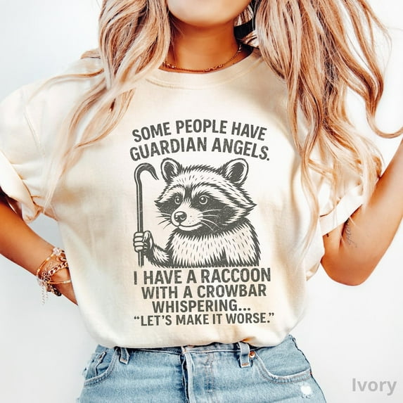 Nodb Some People Have Guardian Angels Shirt Trash Panda T-Shirt SAND ...