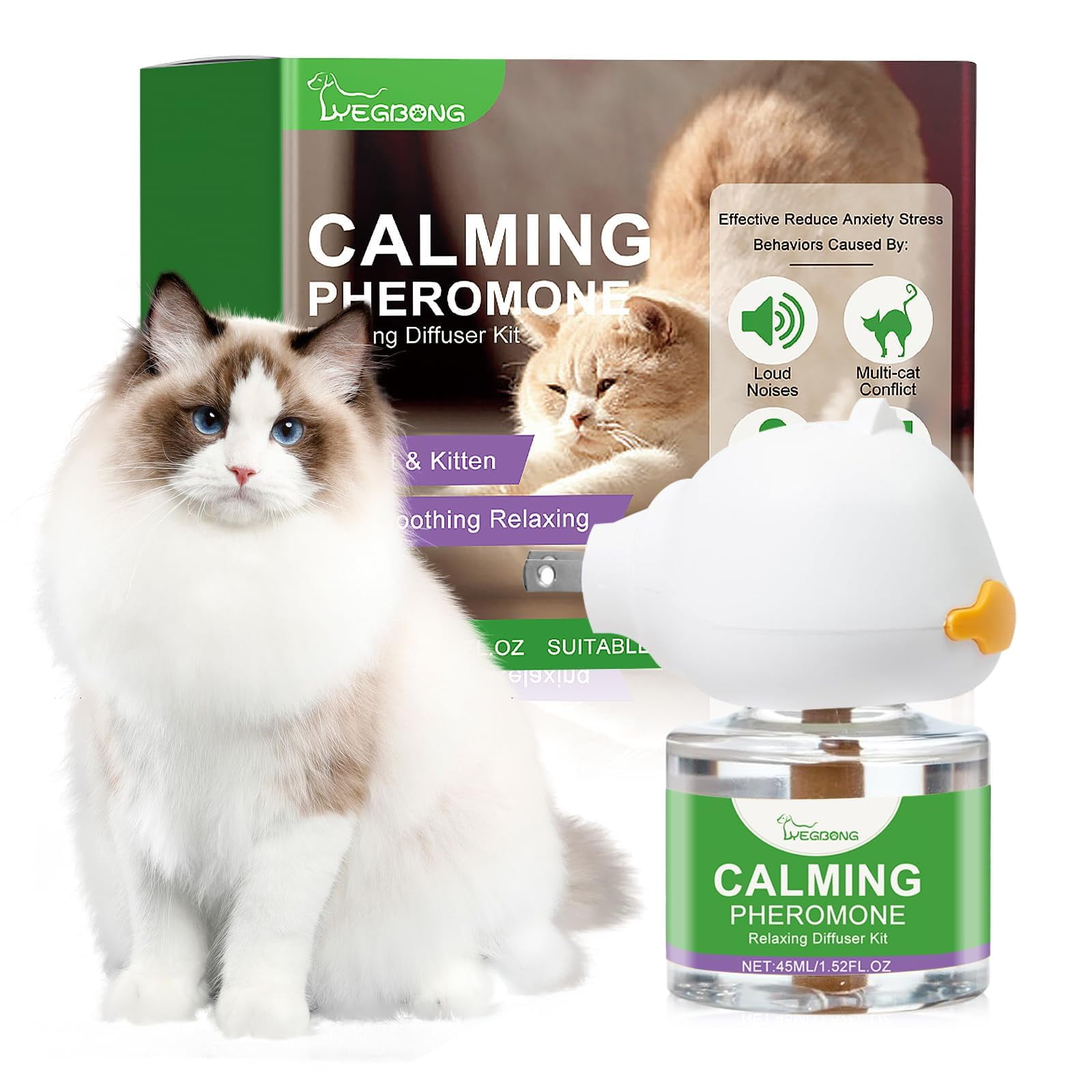 Nodfens Cat Calming Diffuser, TGF4 Pheromone Diffuser to Calm Pheromone ...